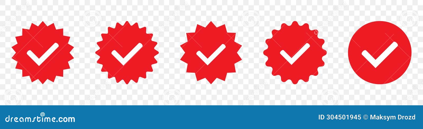 Verification Red Starburst Sticker Set Stock Illustration ...