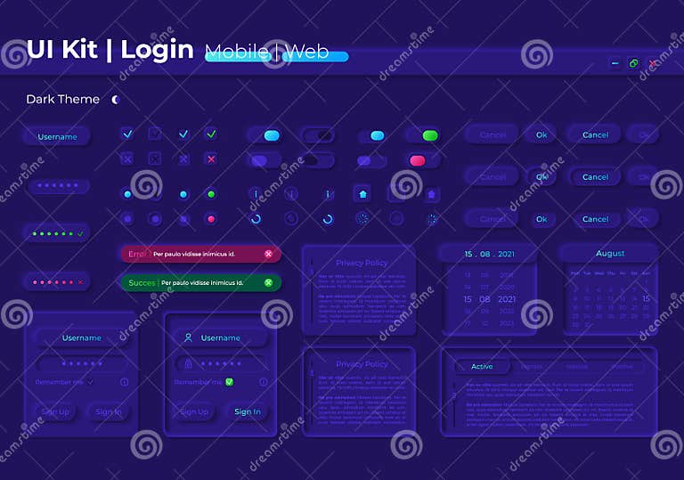 Verification UI Elements Kit Stock Vector - Illustration of graphic ...