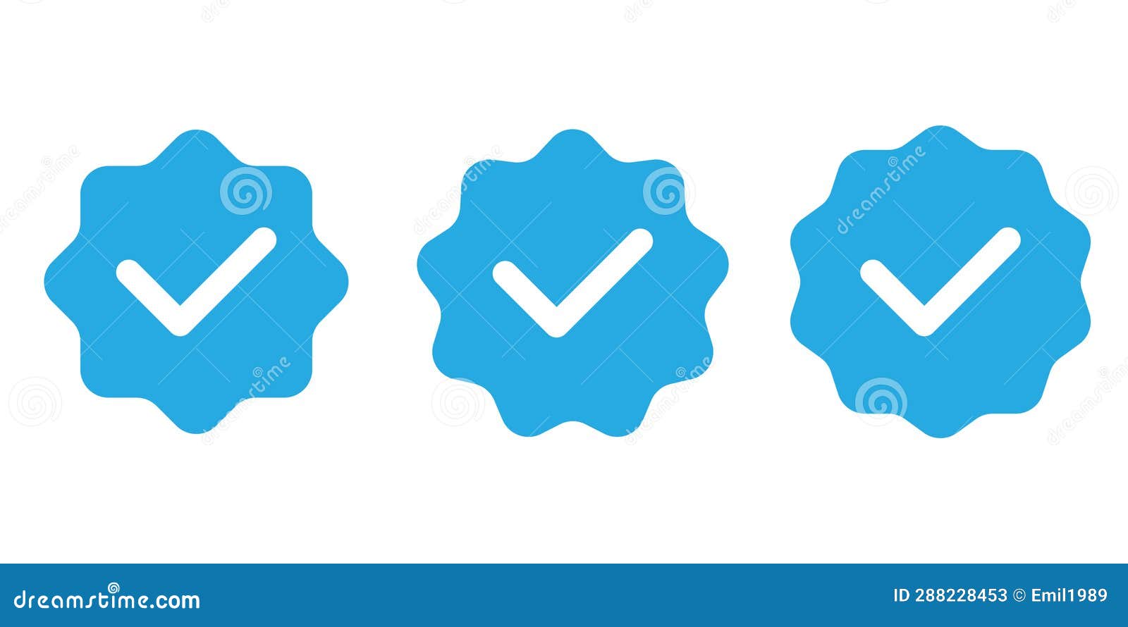 Verified Badge Check Mark Ion Set Stock Illustration - Illustration of ...