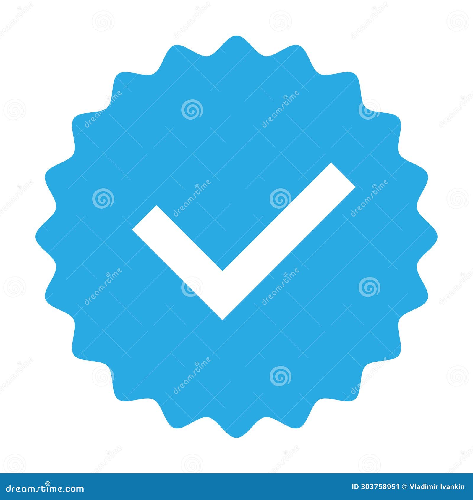 Verified Badge Icon in Blue Stock Illustration - Illustration of ...