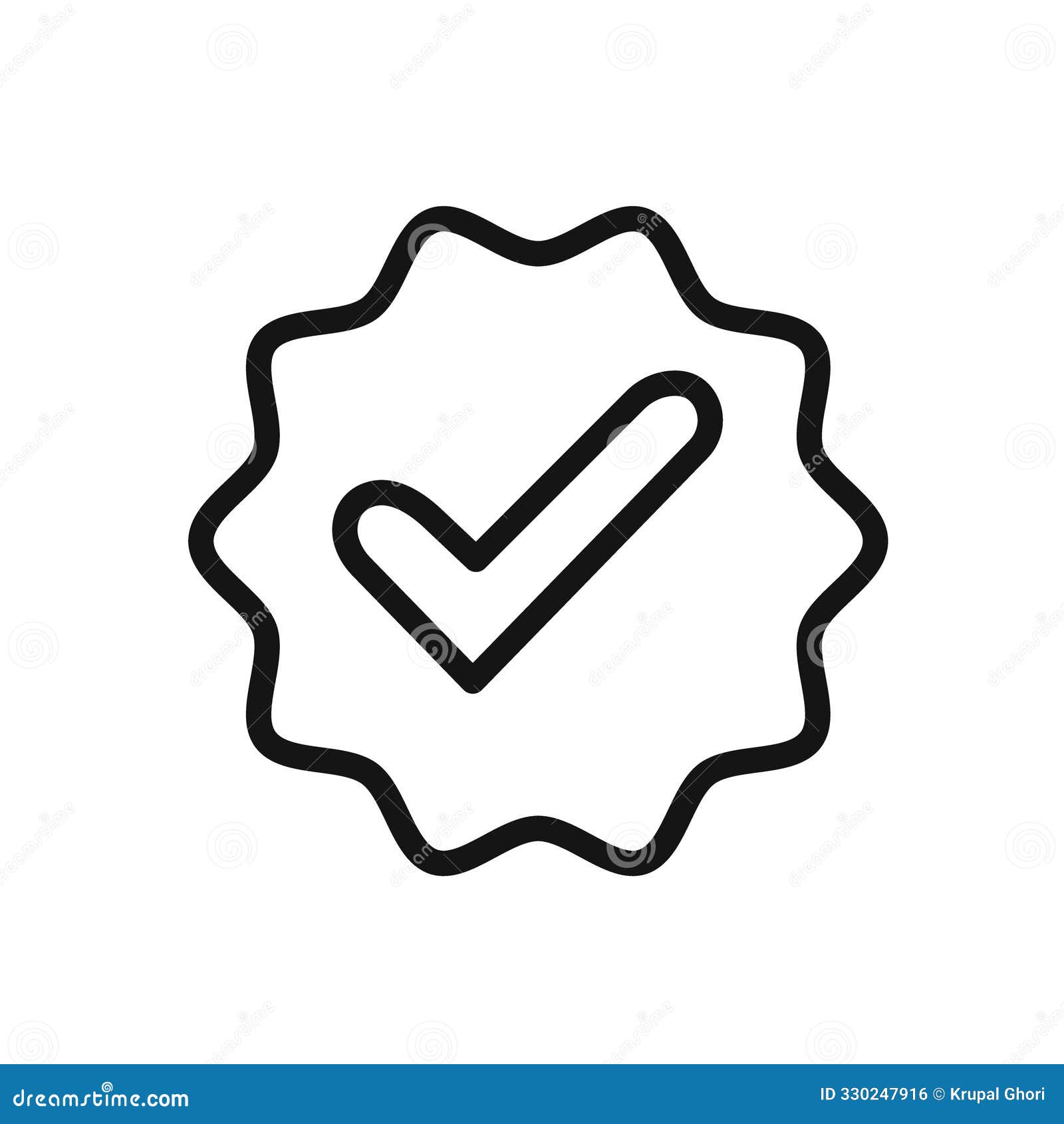 Verified Badge Icon Linear Graphics Set Vector Stock Vector ...