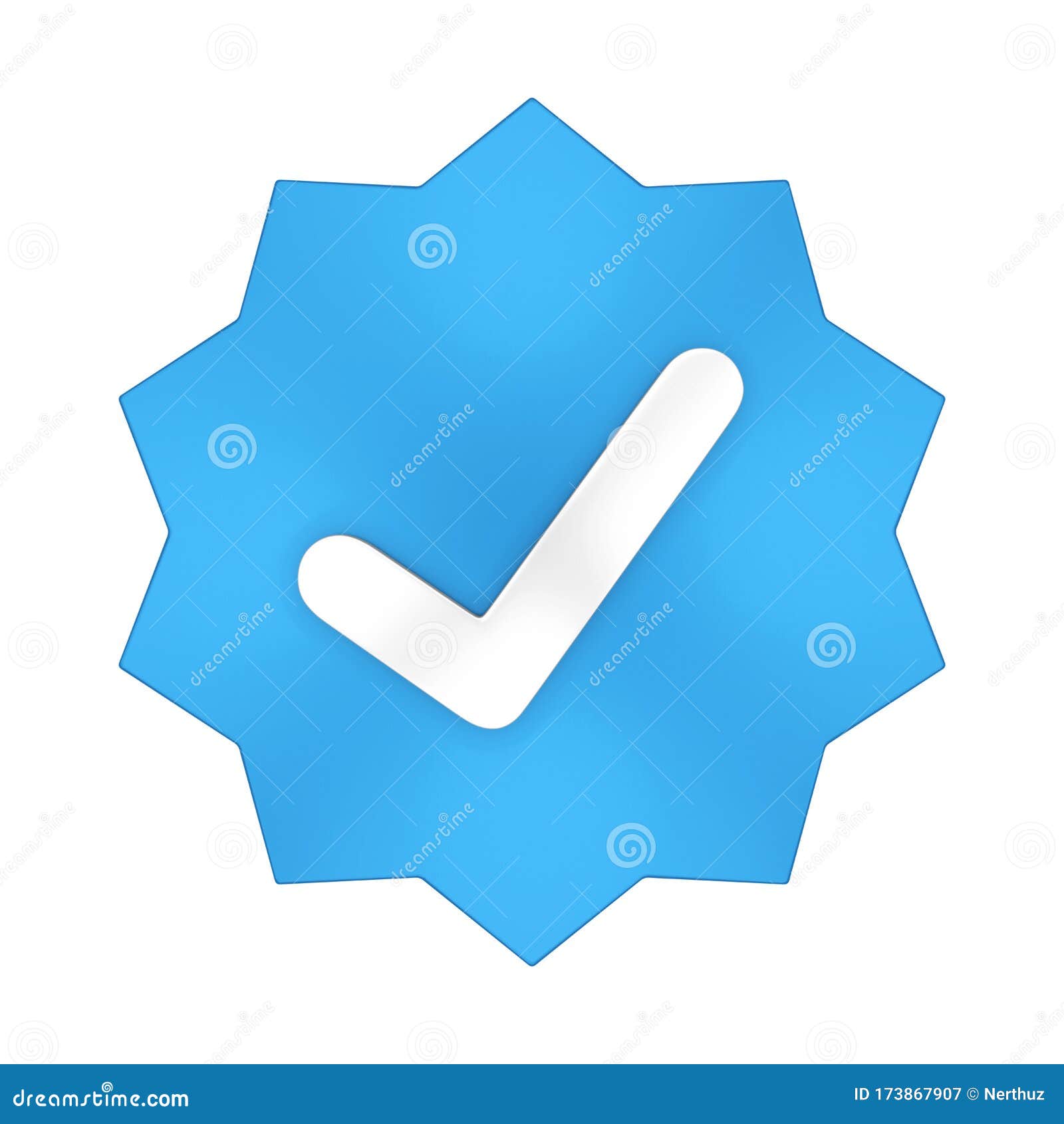 Verified Blue Check Mark Isolated Stock Illustration - Illustration of ...