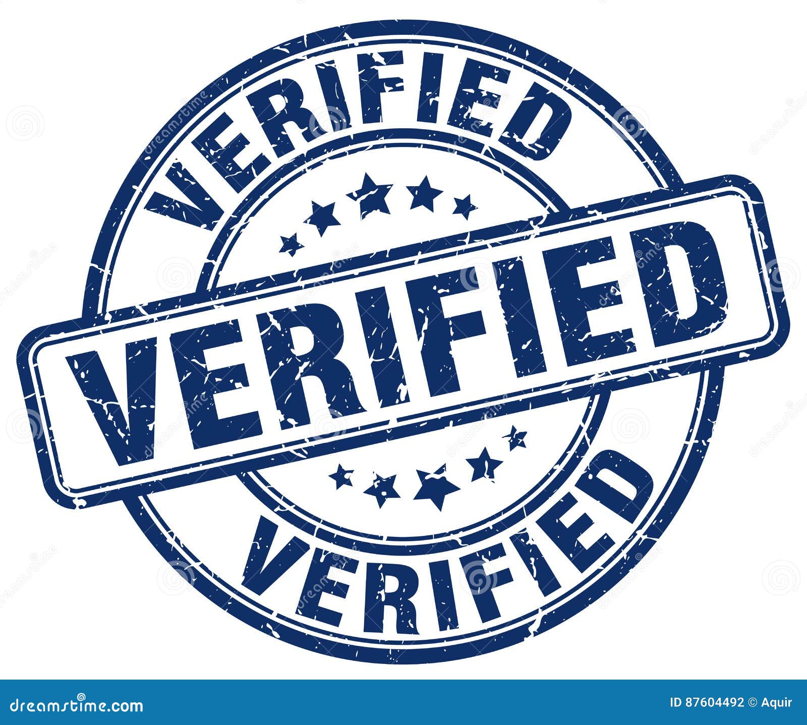 Verified Blue Grunge Round Vintage Stamp Stock Vector - Illustration of ...