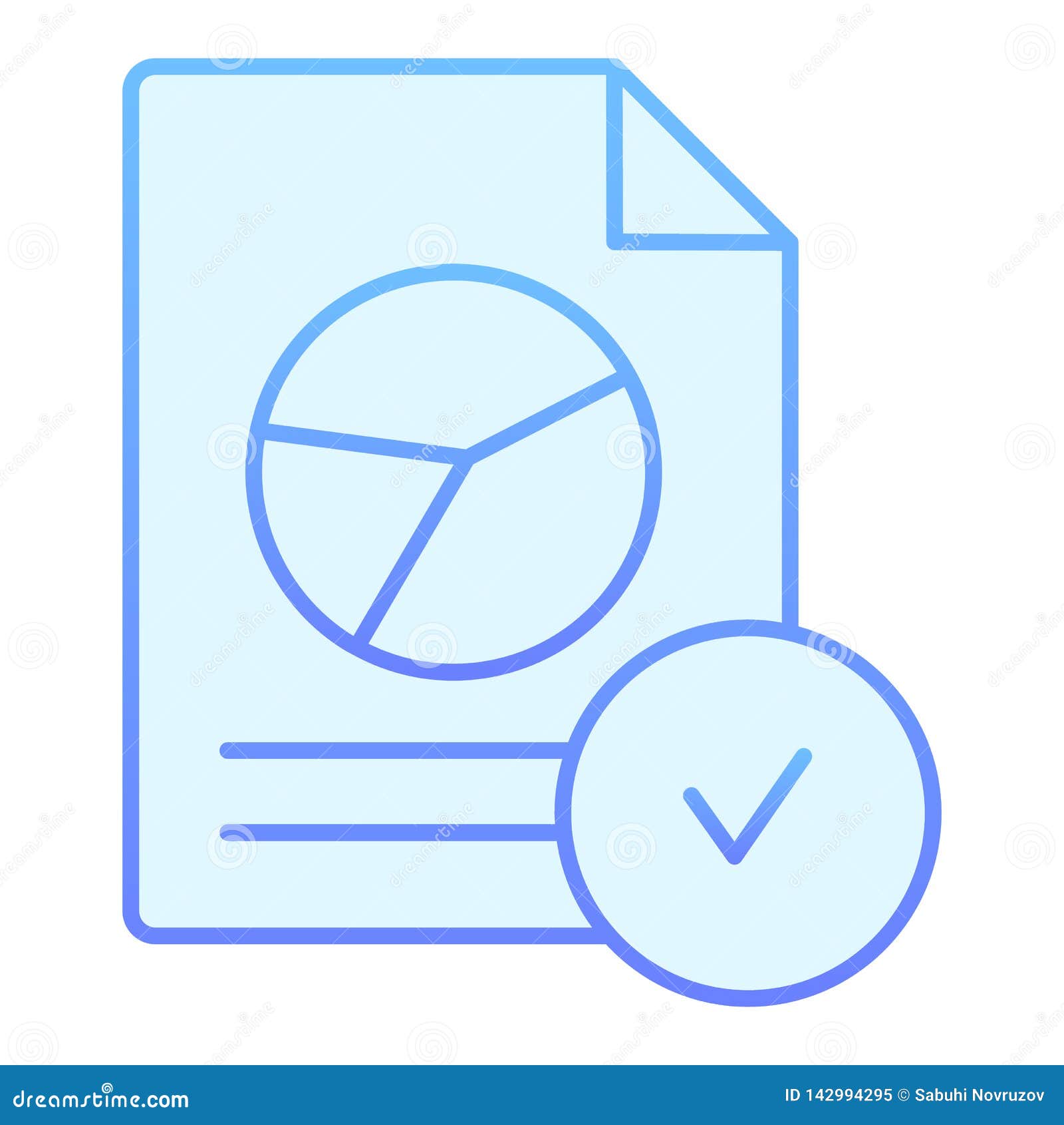Verified Chart Document Flat Icon. Checked Report Blue Icons in Trendy ...