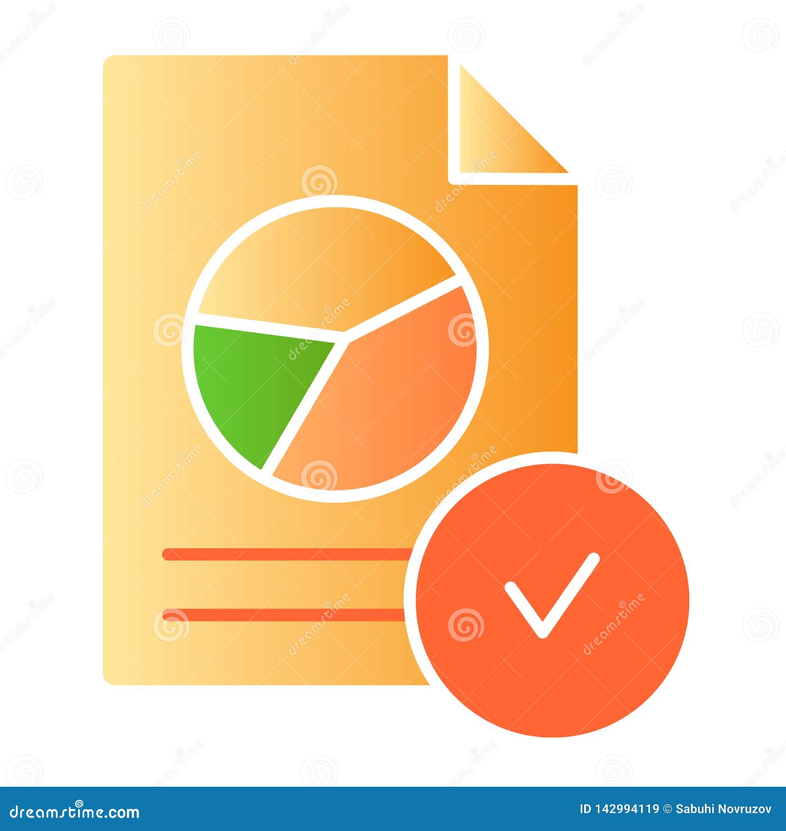 Verified Chart Document Flat Icon. Checked Report Color Icons in Trendy ...