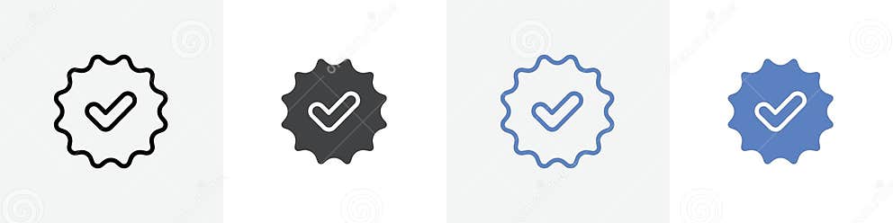 Verified Icon Vector Set Use for Web Ui or App Stock Illustration ...