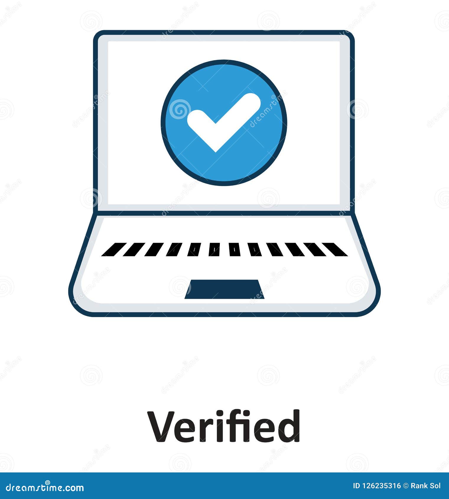 Verified Laptop Screen Isolated and Vector Icon for Technology Stock ...