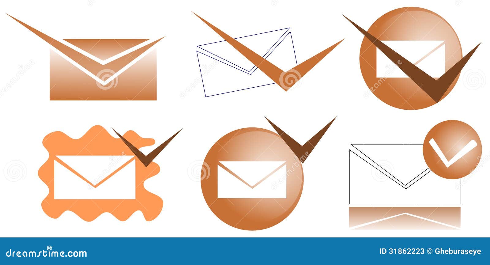 Verified mail icons stock image. Illustration of button - 31862223