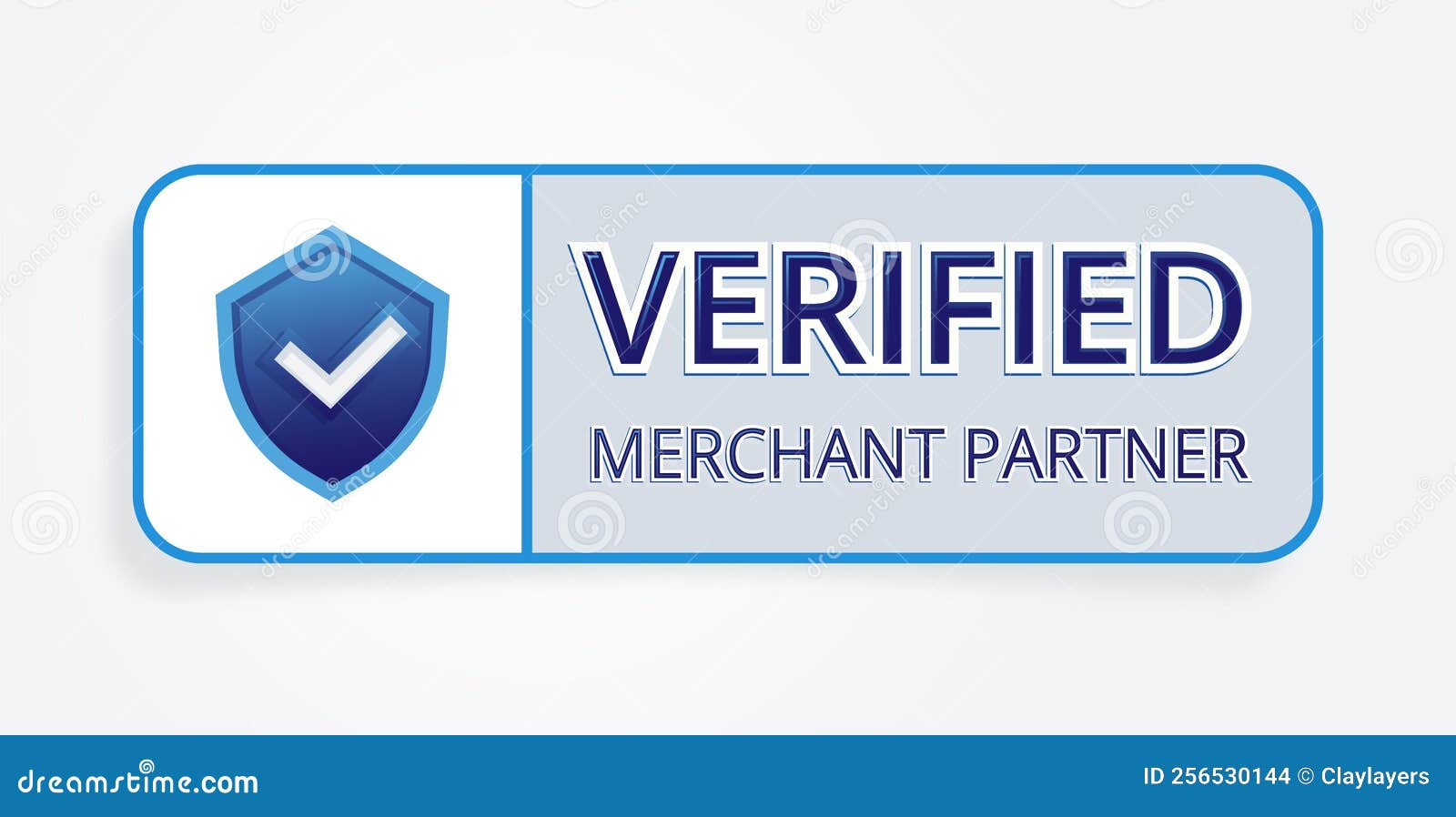 Verified Merchant Logo Badge Blue Stock Vector - Illustration of ...