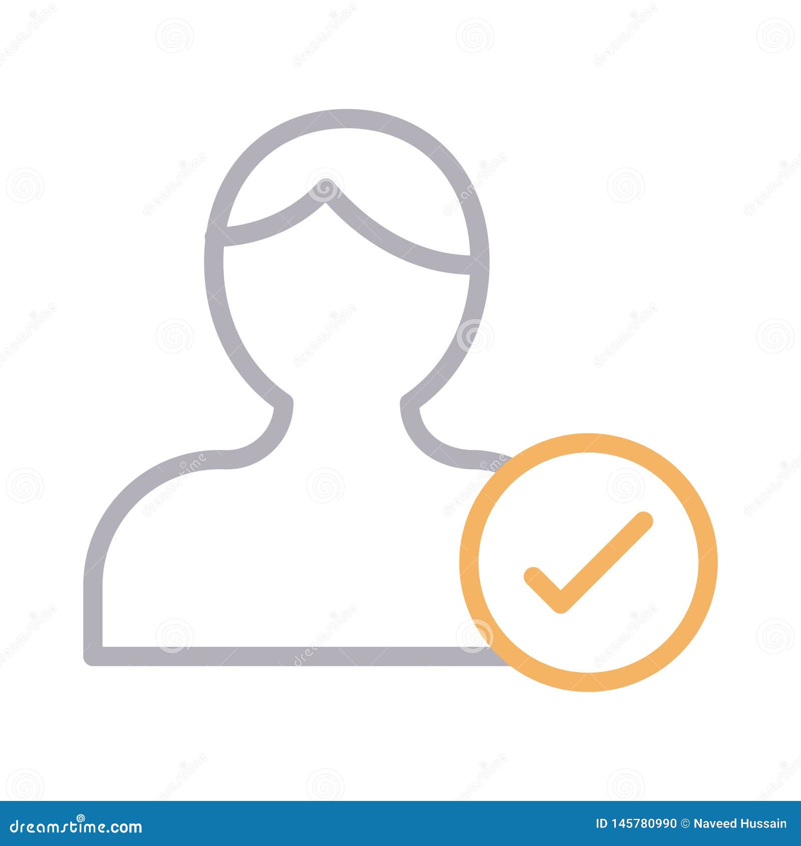 Verified Profile Thin Color Line Vector Icon Stock Illustration ...