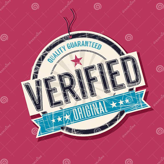 Verified quality tag stock vector. Illustration of artistic - 90693618