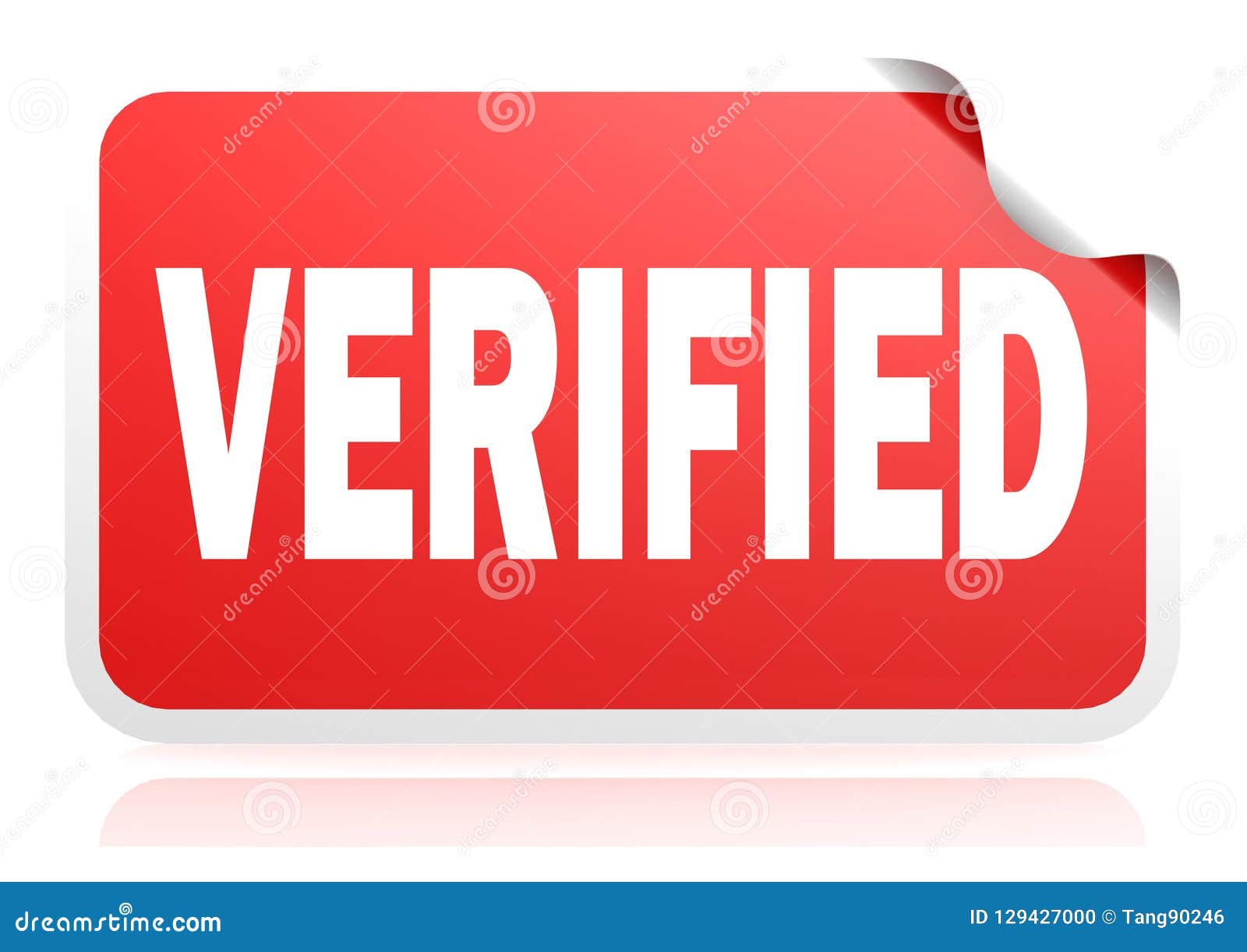 Verified red square banner stock illustration. Illustration of ...