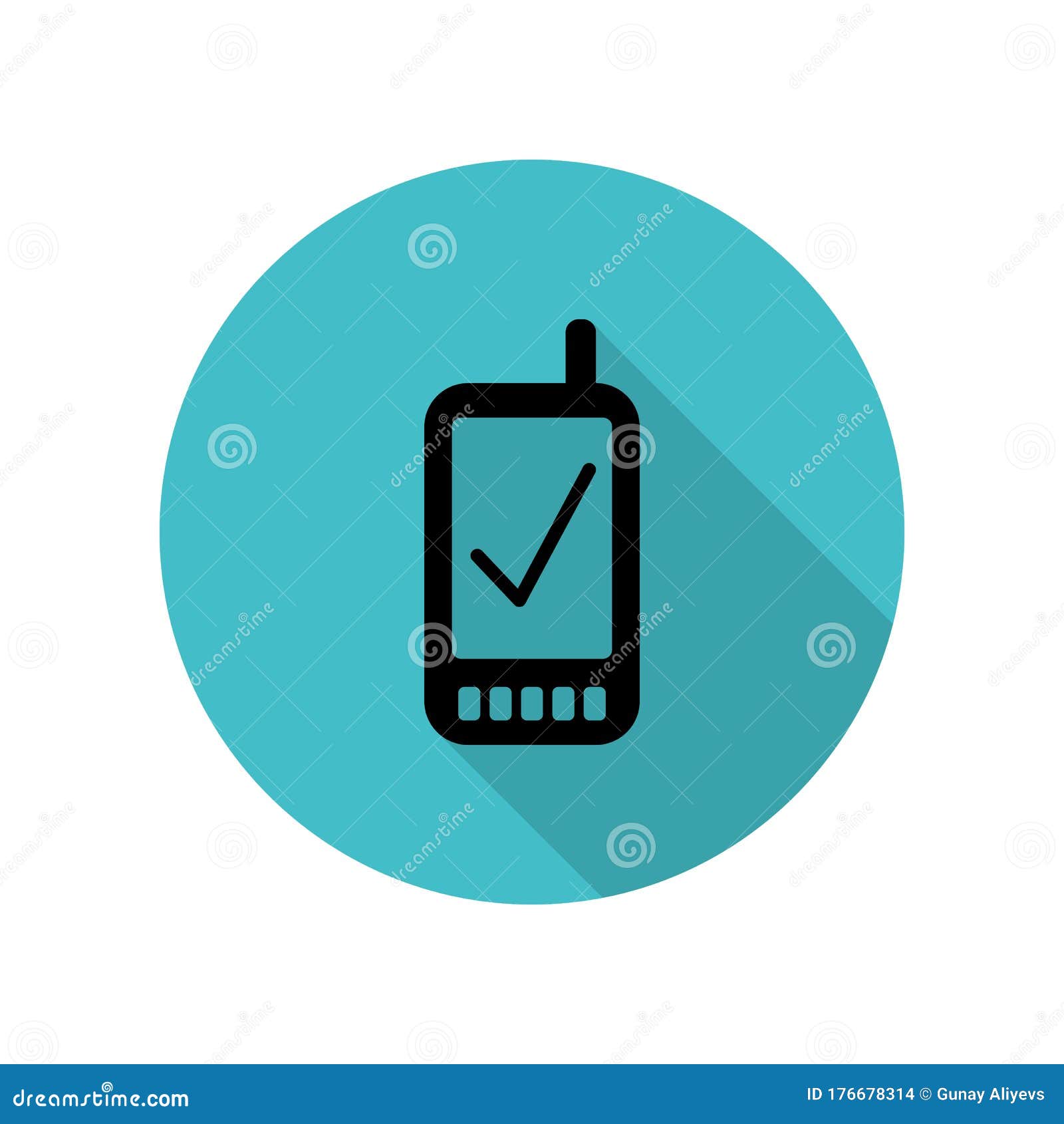 Verified Smart Phone Long Shadow Icon. Simple Glyph, Flat Vector of Web ...