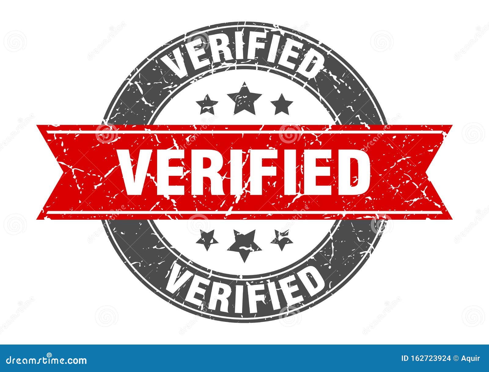 Verified stamp stock vector. Illustration of ribbon - 162723924