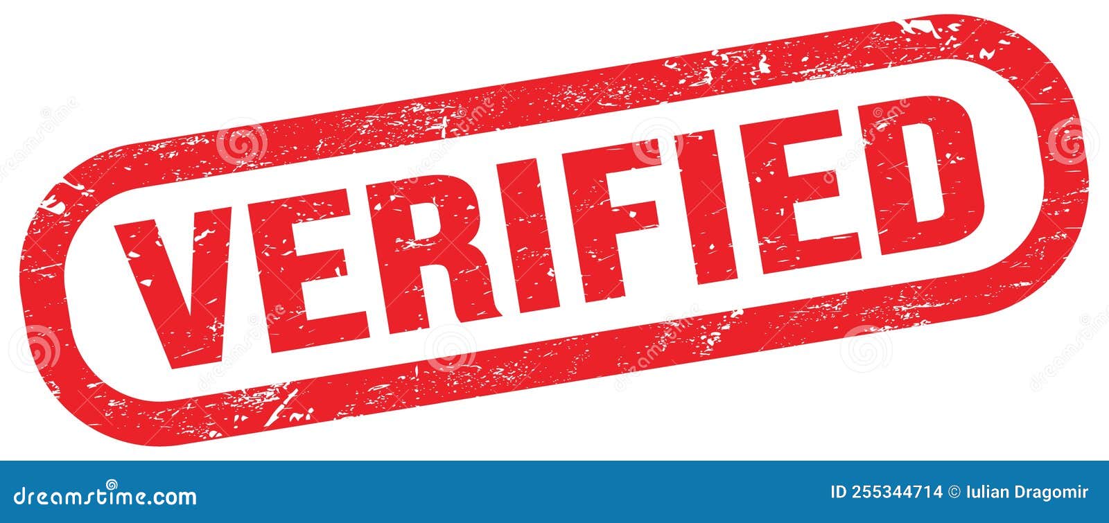 VERIFIED, Text Written on Red Stamp Sign Stock Illustration ...