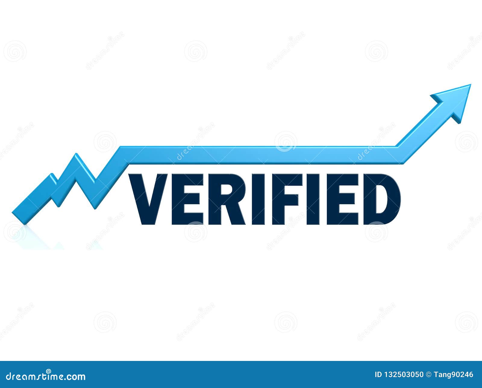 Verified Word with Blue Grow Arrow Stock Illustration - Illustration of ...