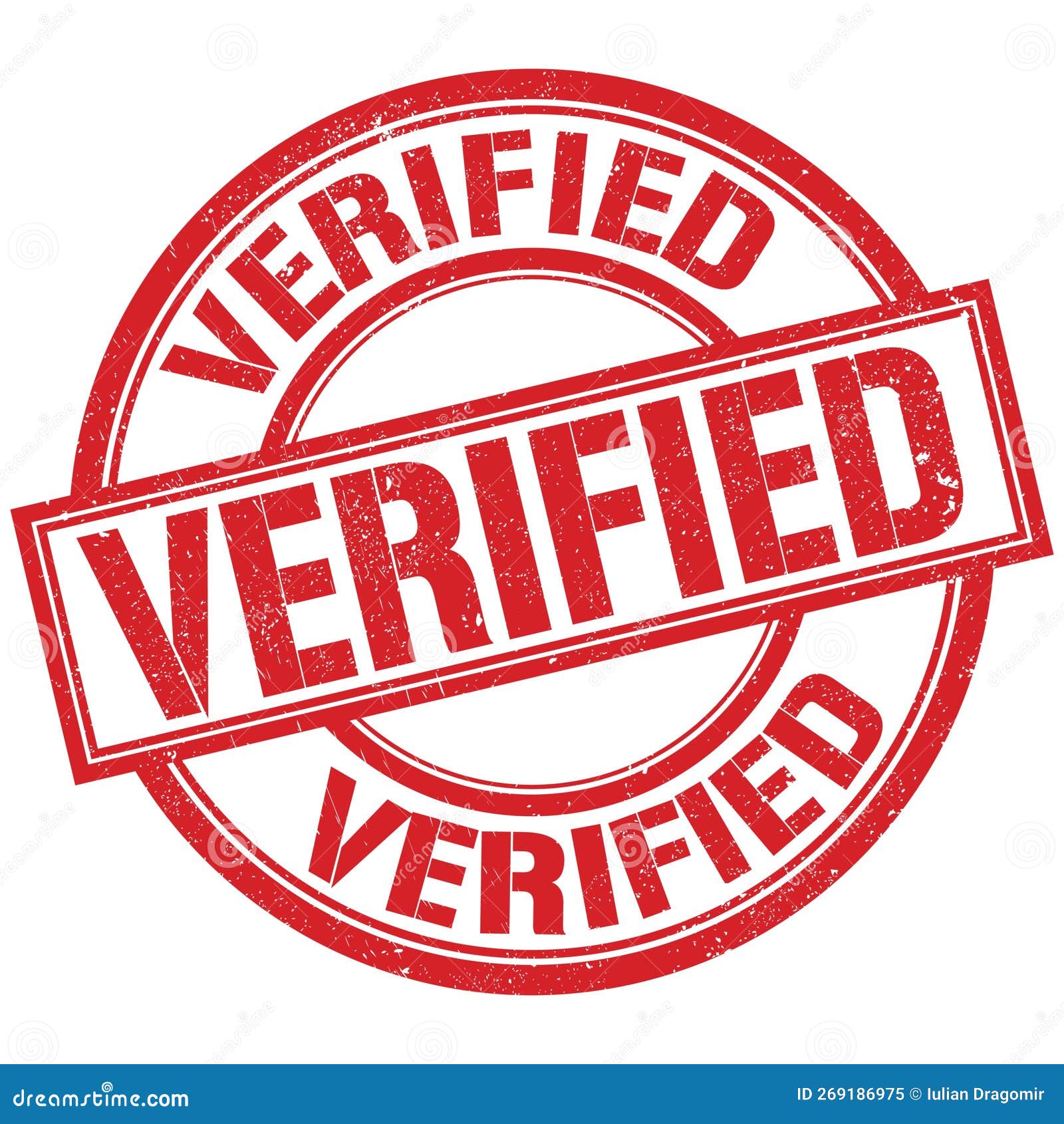 VERIFIED Written Word on Red Stamp Sign Stock Illustration ...