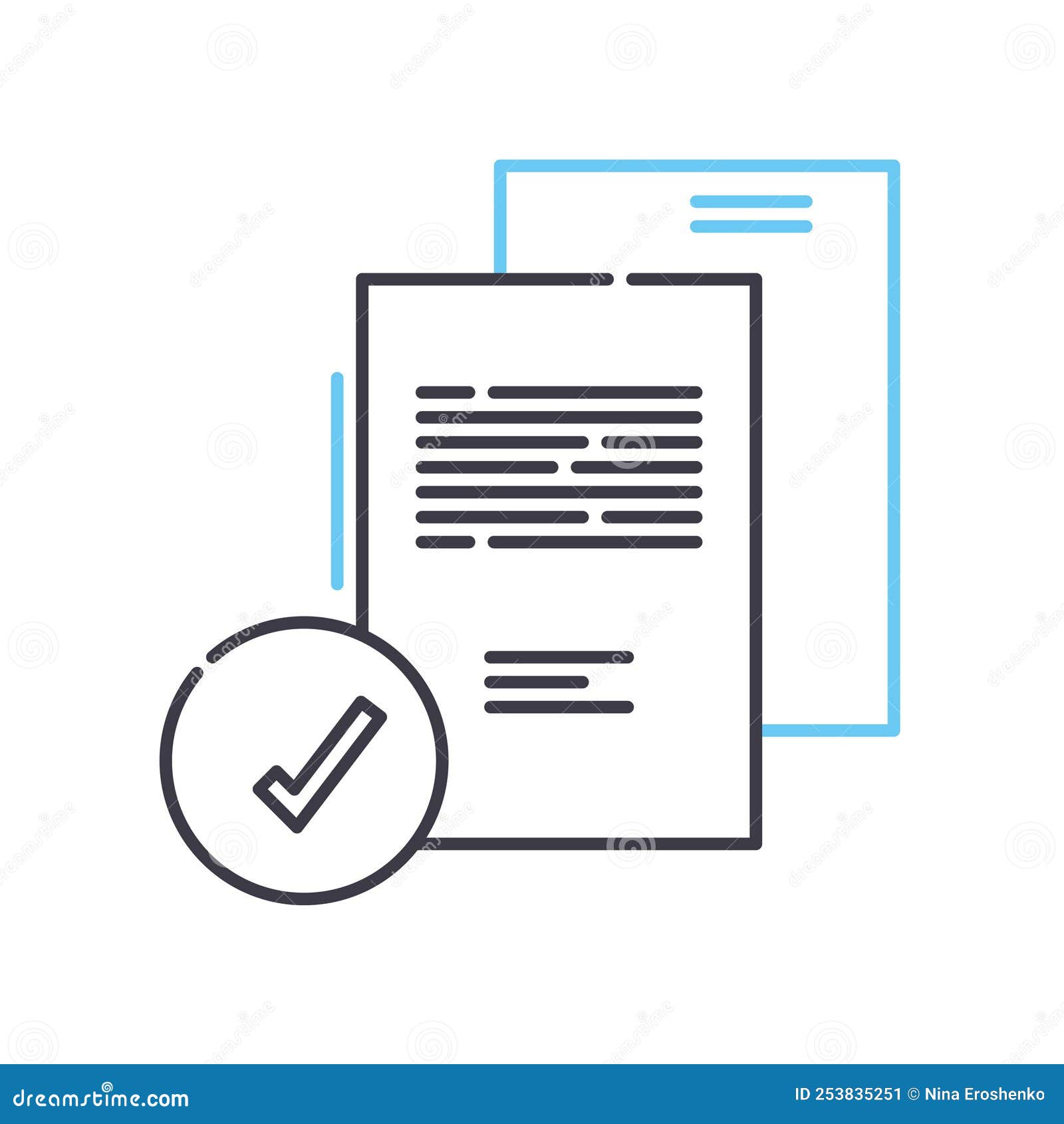 Verify Data Line Icon, Outline Symbol, Vector Illustration, Concept ...