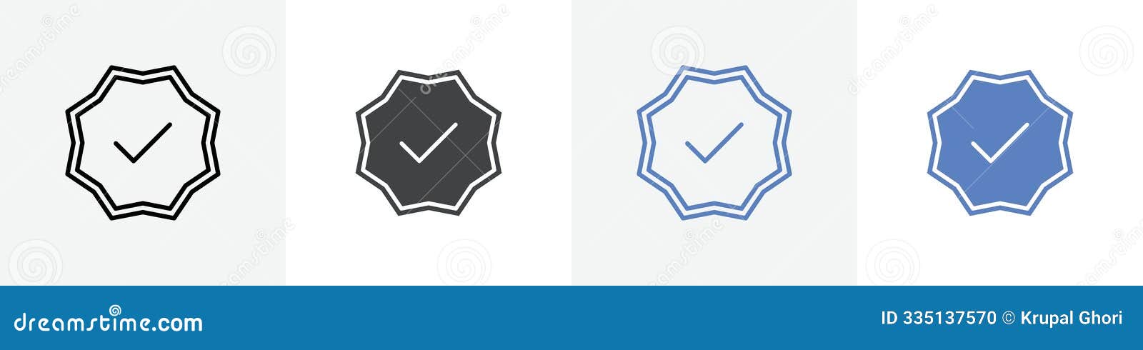 Verify Icon Vector Set Use for Web Ui or App Stock Illustration ...