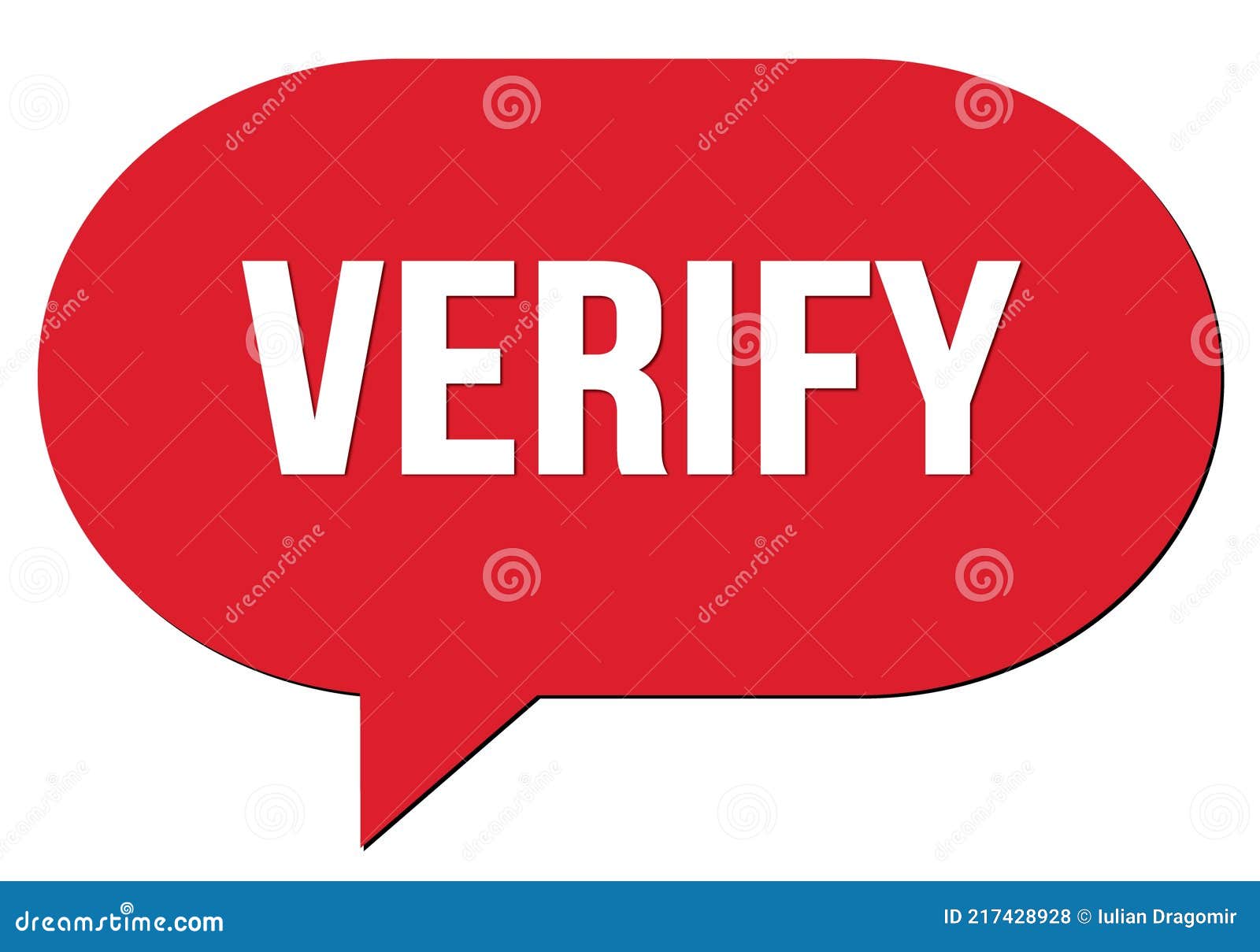 VERIFY Text Written in a Red Speech Bubble Stock Illustration ...