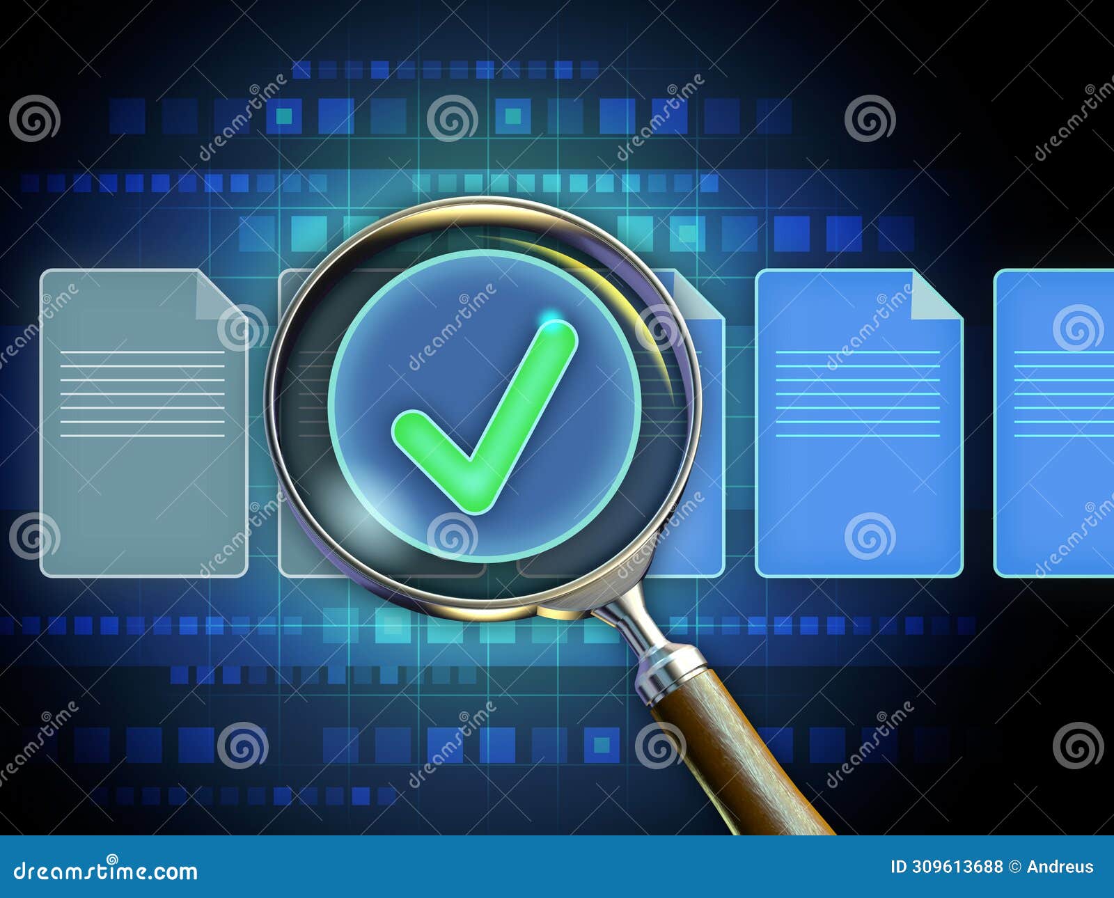 Verifying Digital Document Integrity Stock Illustration - Illustration ...