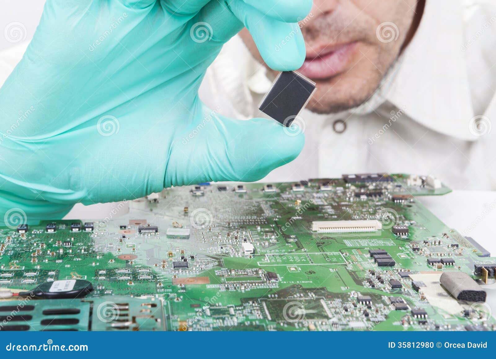 Verifying Microchip stock photo. Image of industry, electronic - 35812980