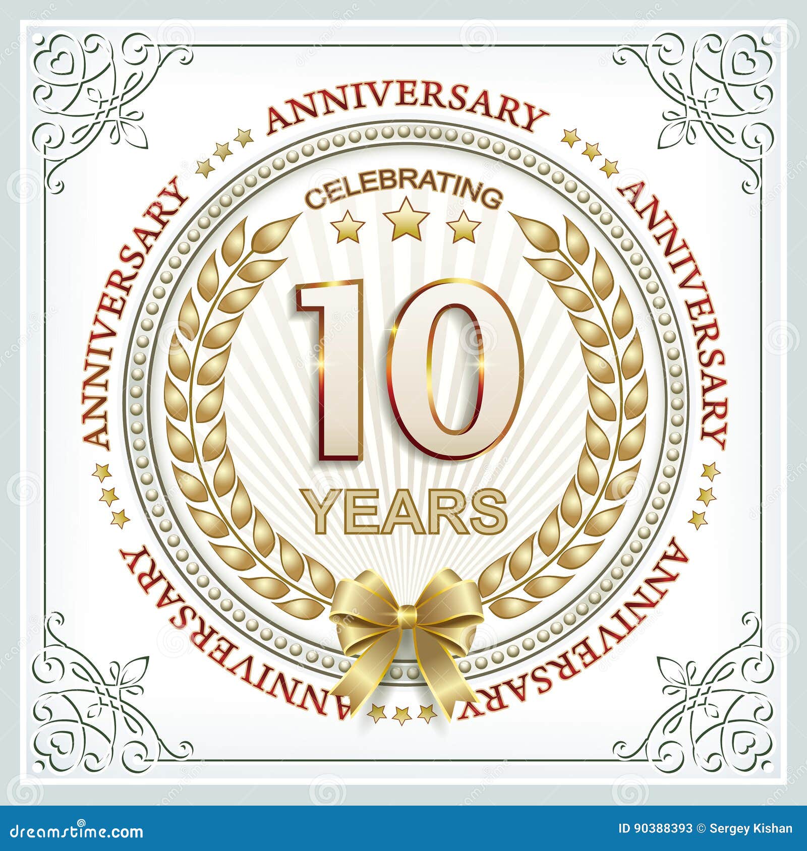 Verjaardag 10 jaar vector illustratie. Illustration of zilver - 90388393