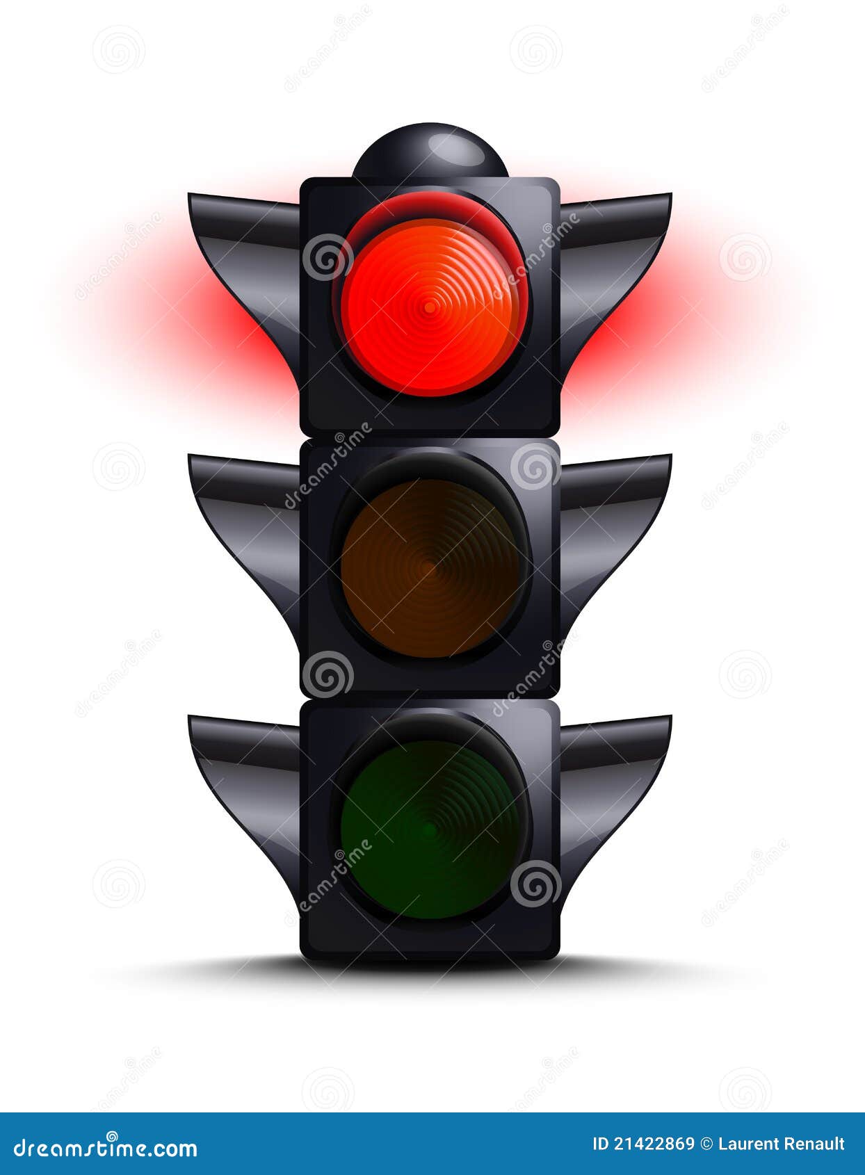 Verkeerslicht op rood vector illustratie. Illustration of kleur - 21422869