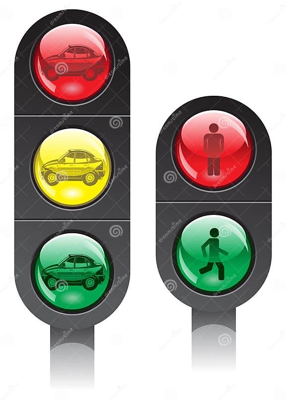 Verkeerslichten vector illustratie. Illustration of afgerond - 14588098