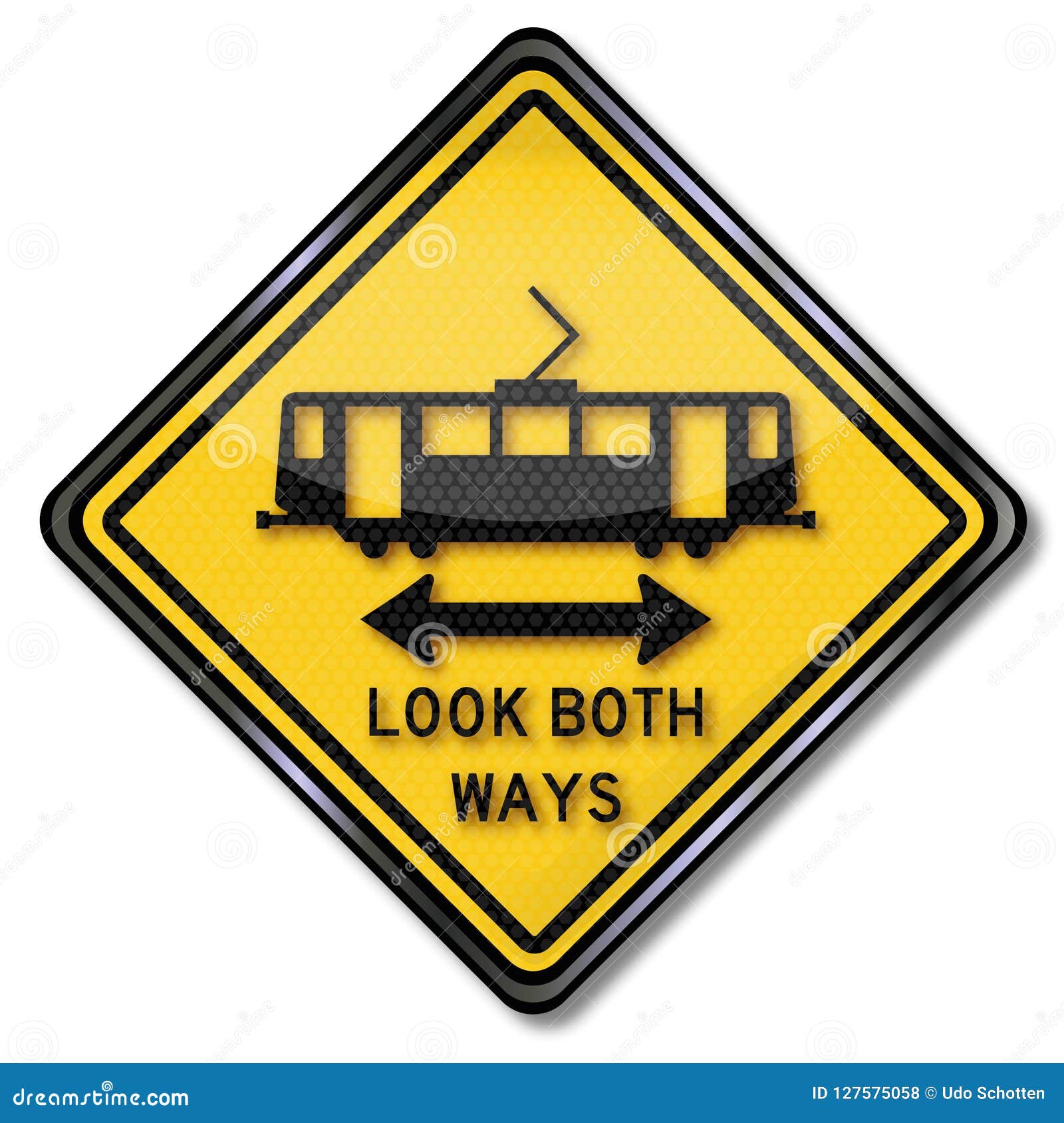 Caution Tram Signs Cartoon Vector | CartoonDealer.com #1709227