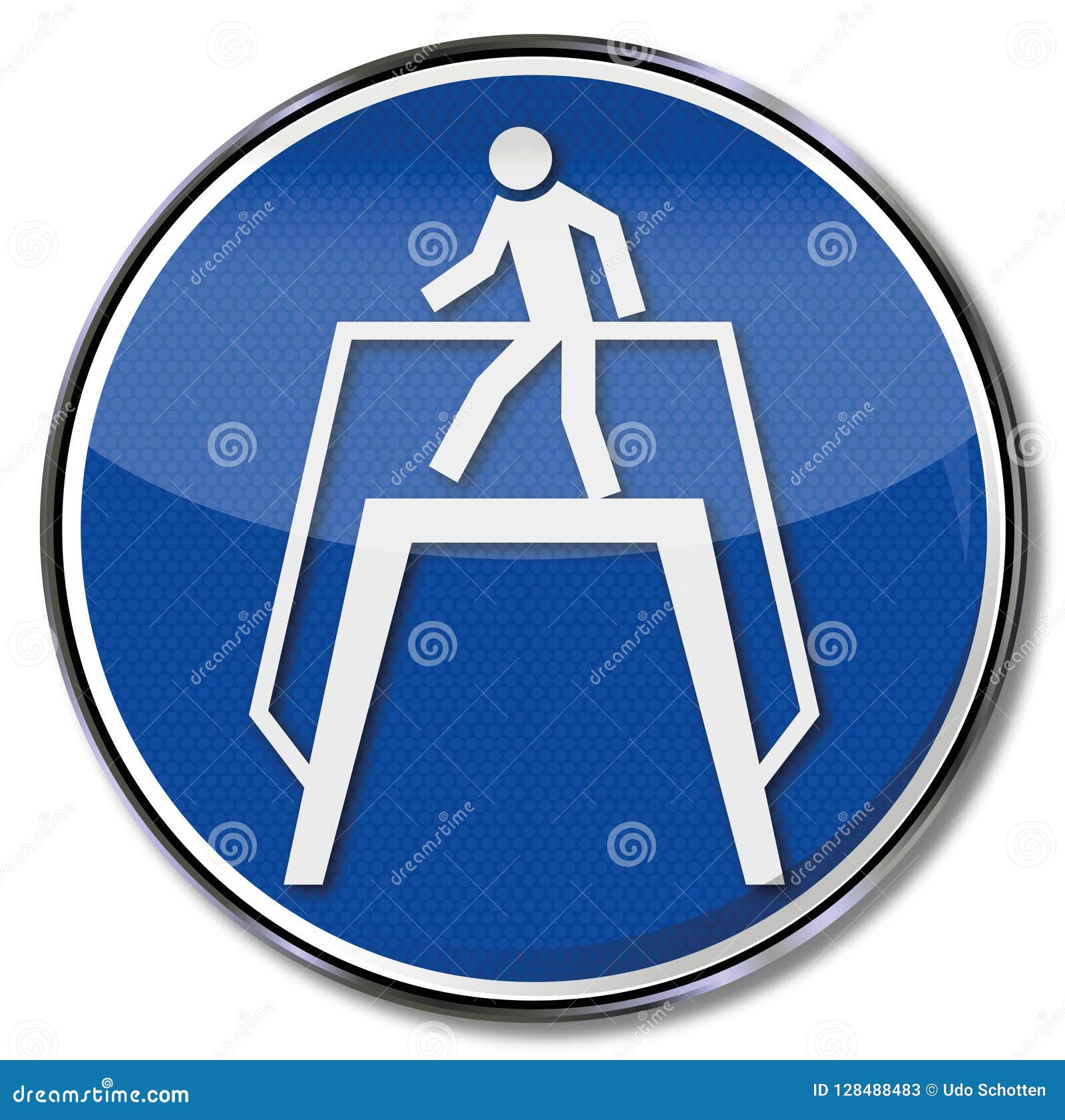 Warning Use Footbridge Symbol Sign ,Vector Illustration, Isolate On ...