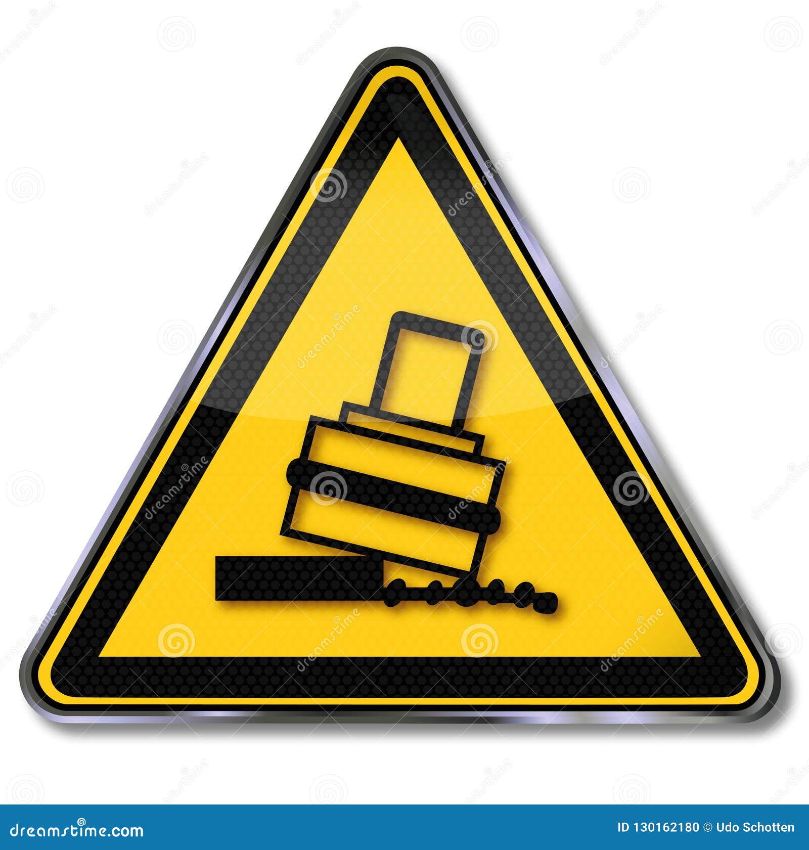 Warning of Toppling when Rolling Stock Vector - Illustration of button ...