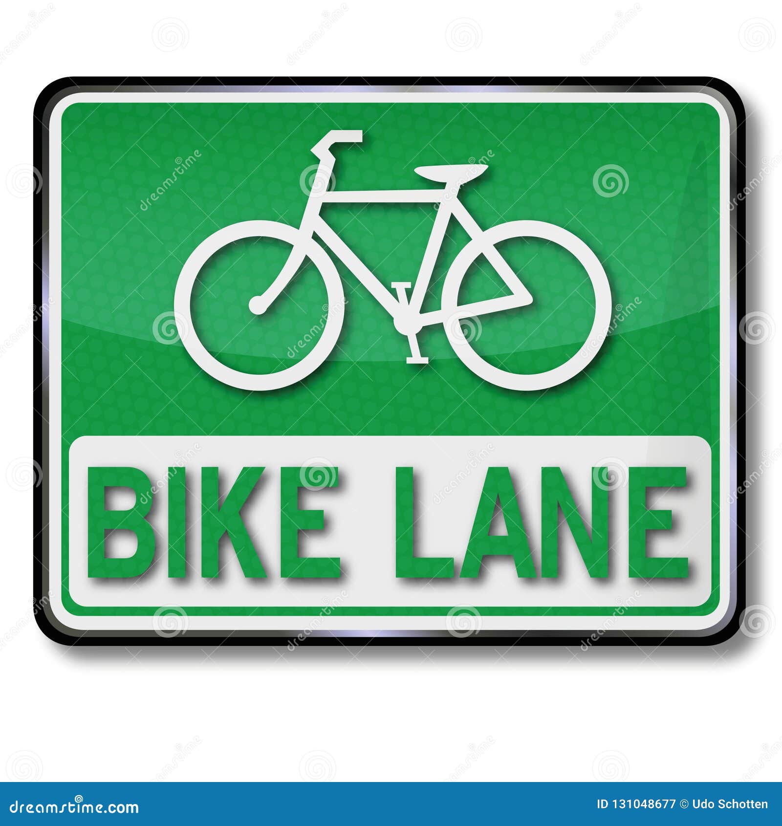 Green Traffic Sign Bike Lane Stock Vector - Illustration of road, label ...