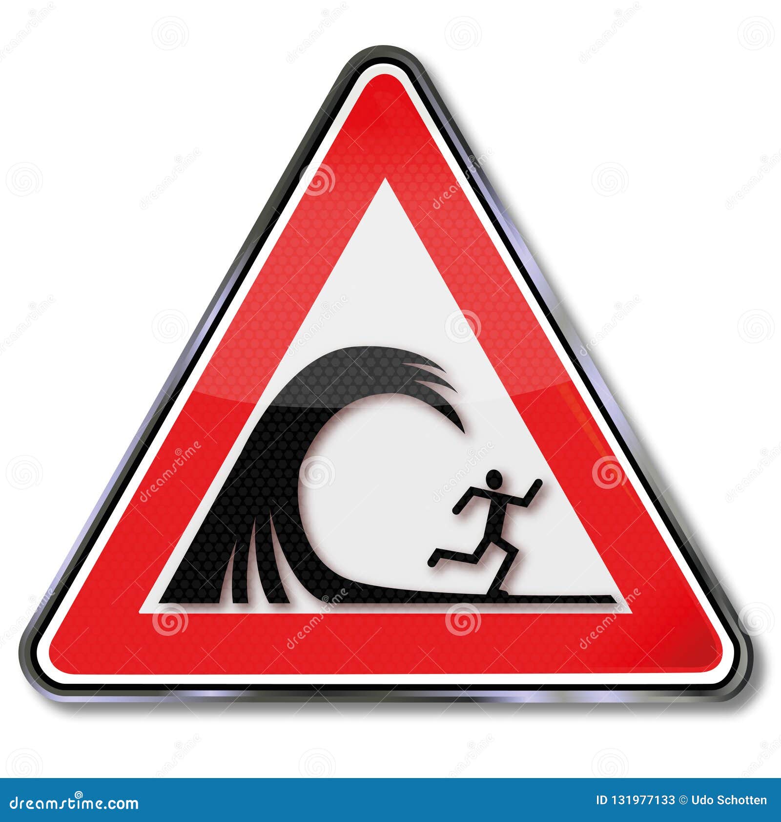 Warning Sign with a Riptide Stock Vector - Illustration of safety ...