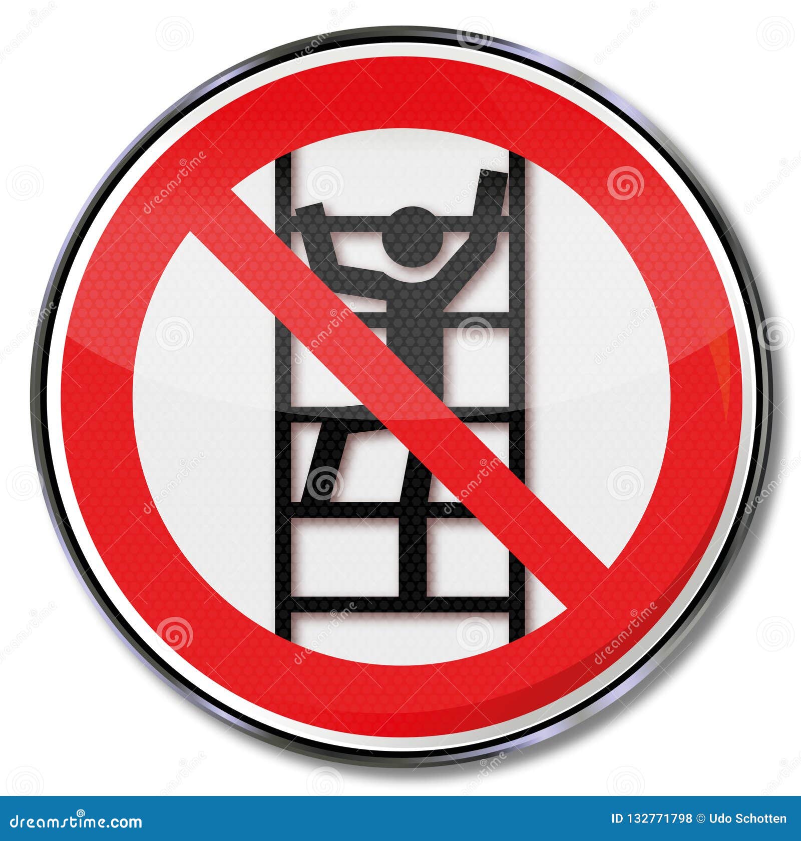Ladder And Prohibition Sign Vector Illustration | CartoonDealer.com ...