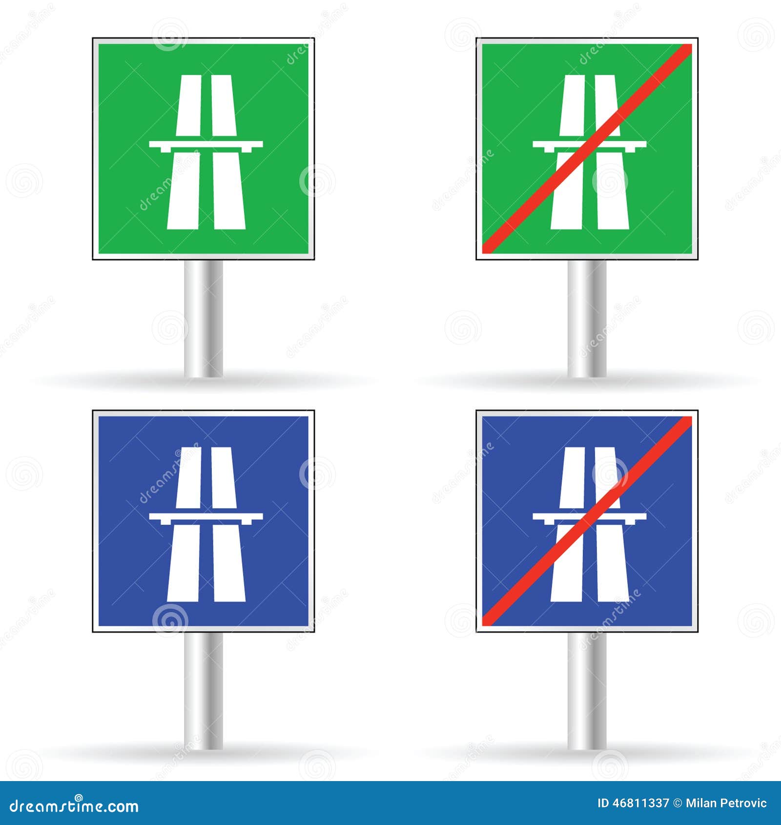 Verkehrszeichen-Autobahnfarbvektor Vektor Abbildung - Illustration von ...