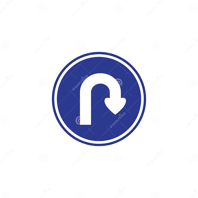 Verkehrszeichen U Turn Blue Stock Abbildung - Illustration von blau ...