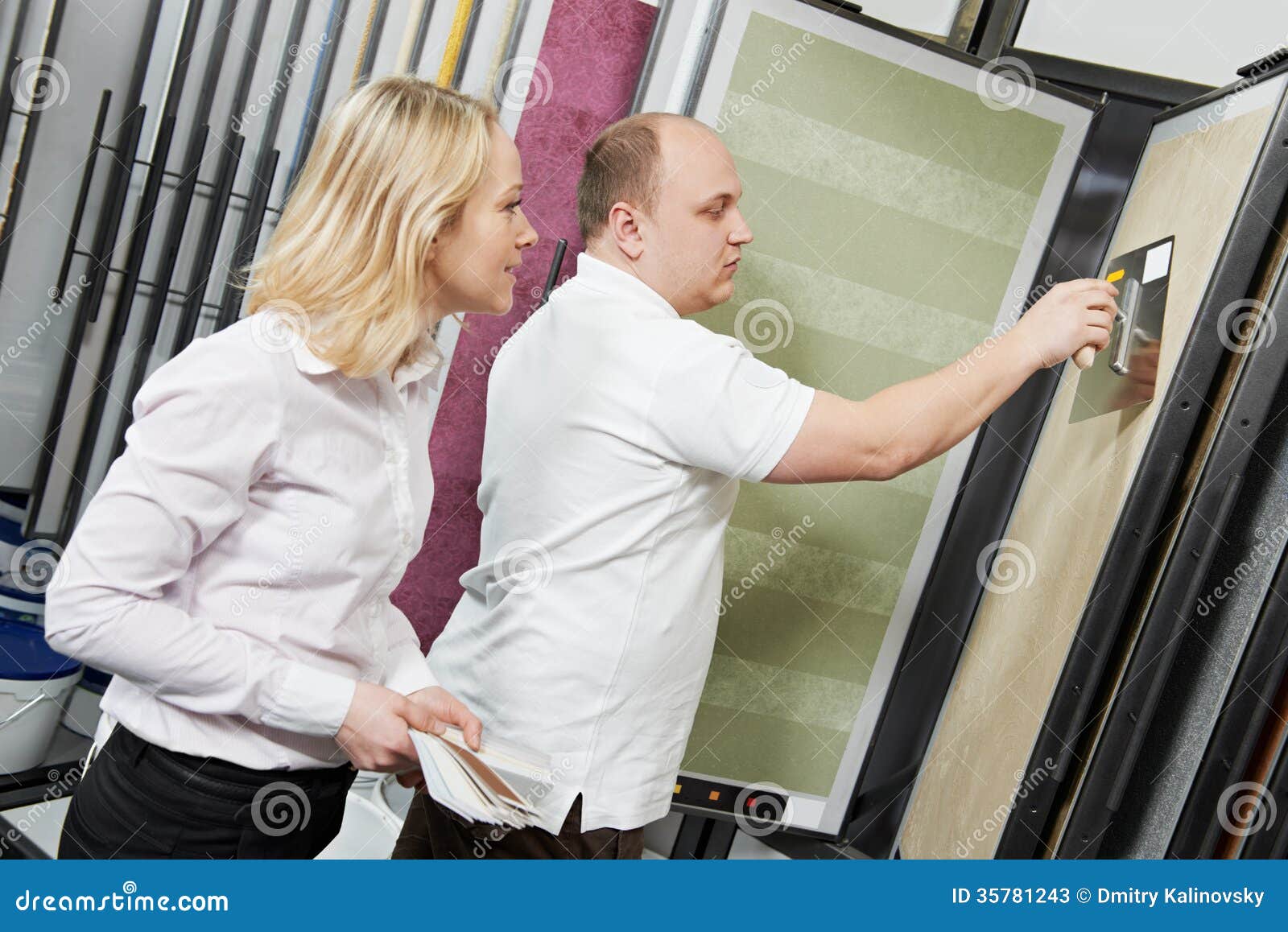 Verkoper En Kopers Passende Verfkleur Stock Afbeelding - Image of ...