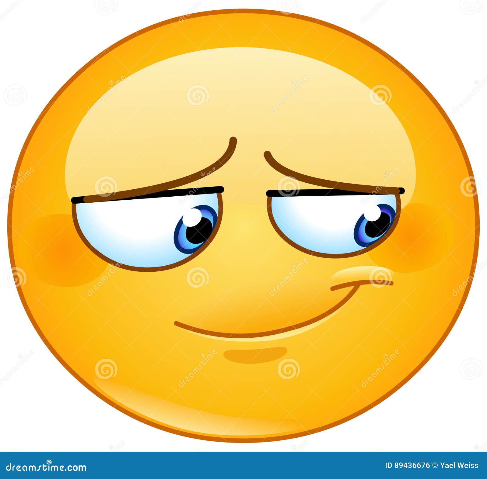 Verlegener Lächeln Emoticon Vektor Abbildung - Illustration von kugel ...