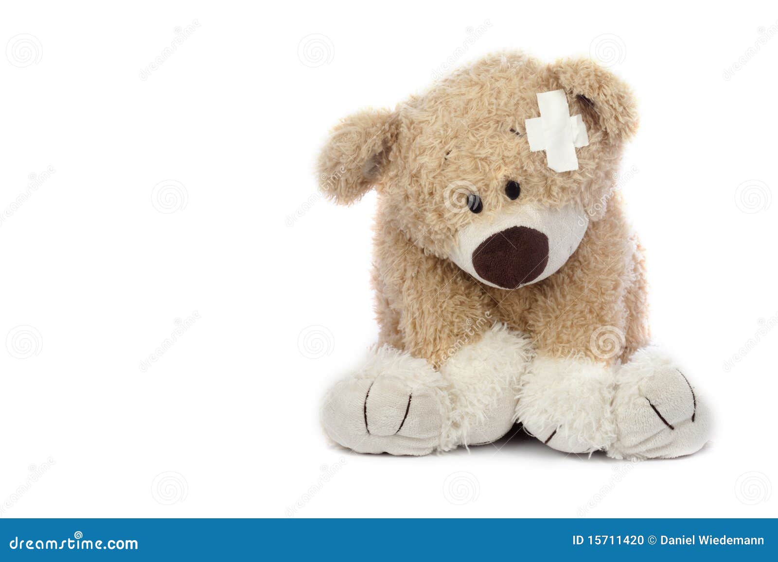 Verletzter Teddybär stockfoto. Bild von getrennt, angefüllt - 15711420