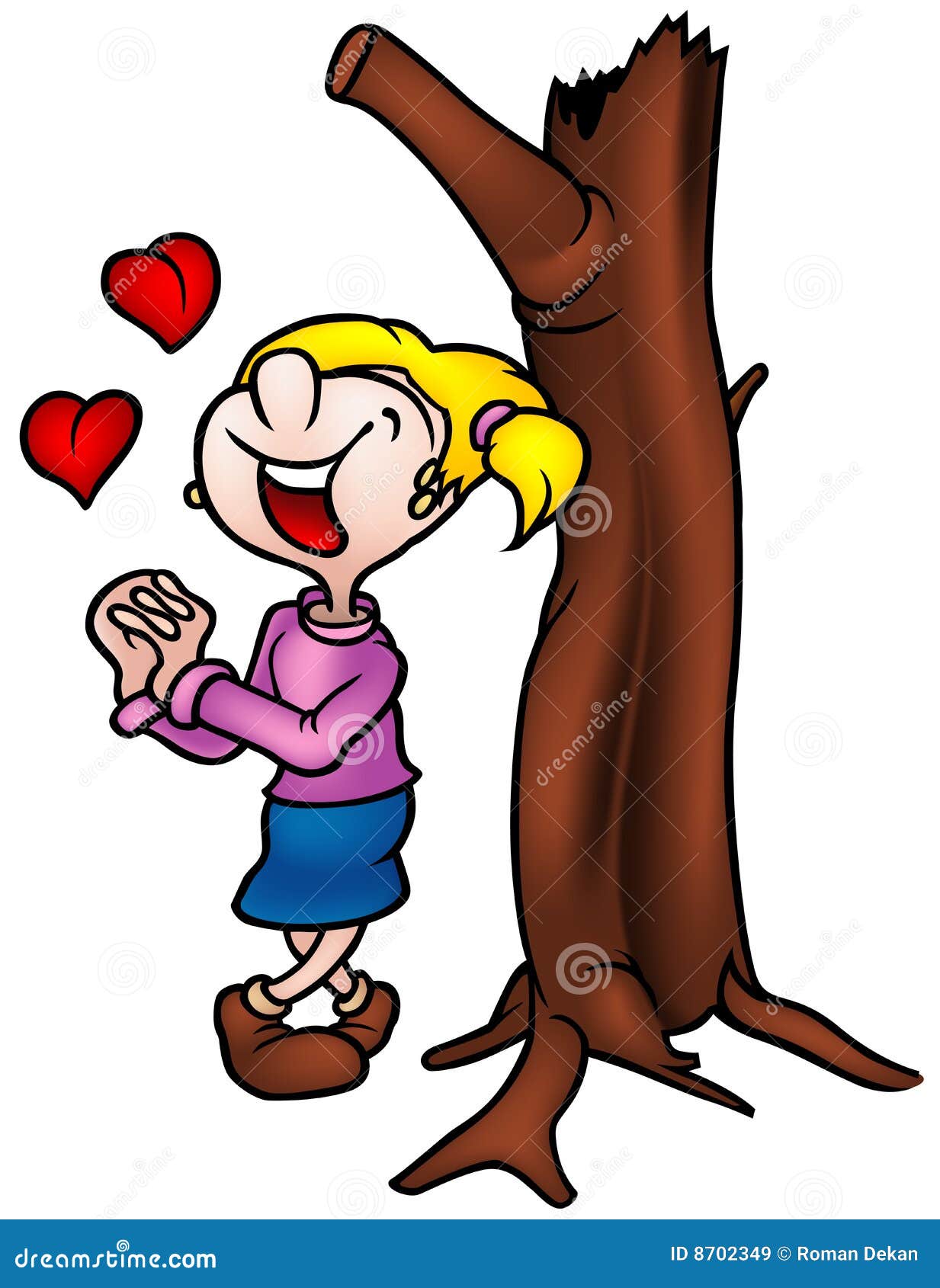 Verliefd Meisje vector illustratie. Illustration of cijfer - 8702349