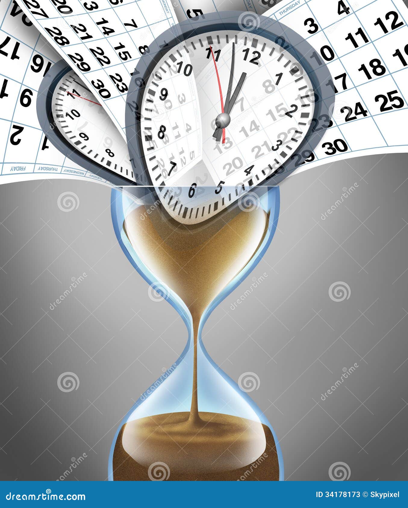 Verlierende Zeit stock abbildung. Illustration von glas - 34178173