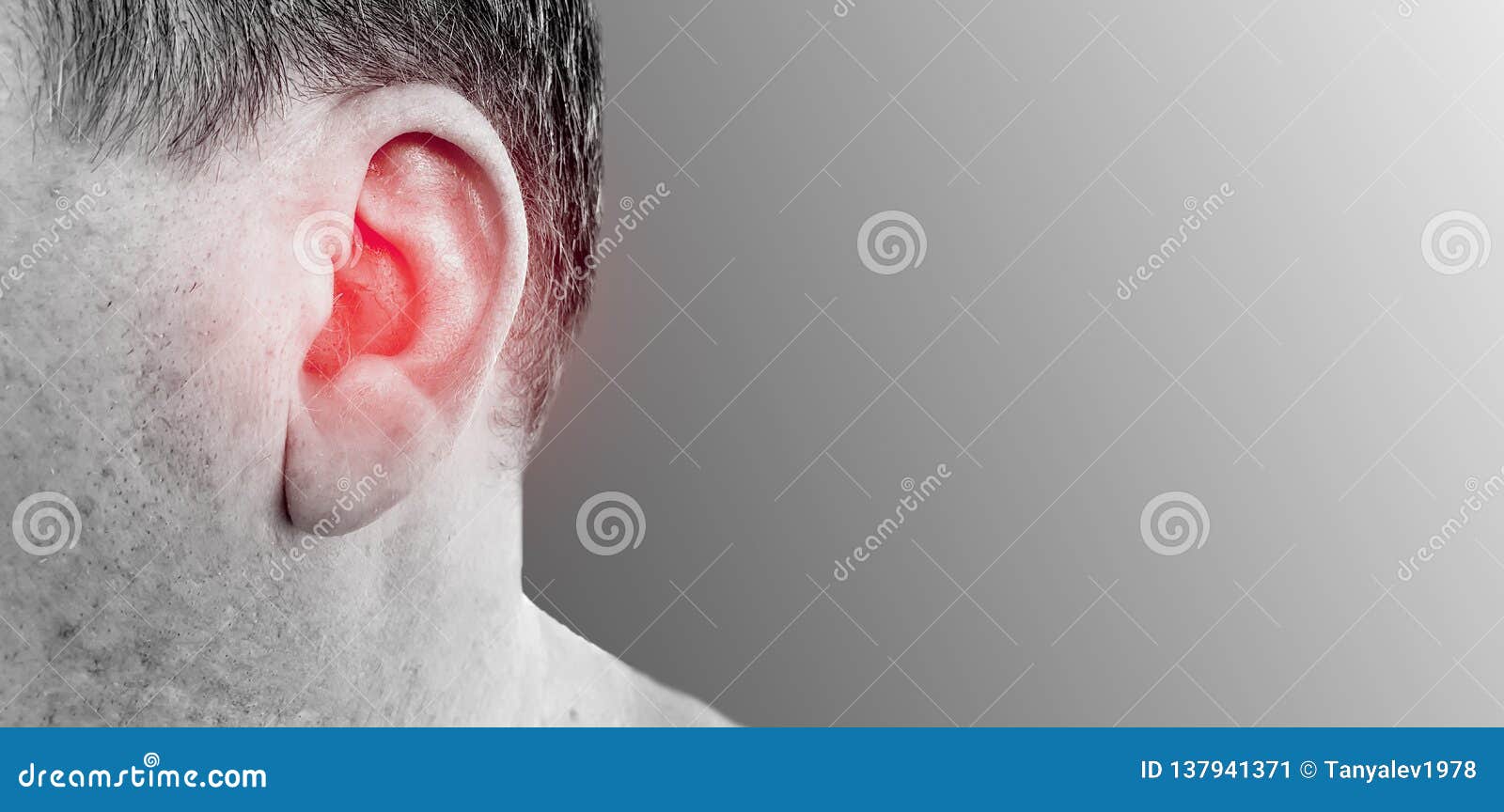 Verlies Van Het Gehoor Mannelijk Symptoom Stock Afbeelding - Image of ...