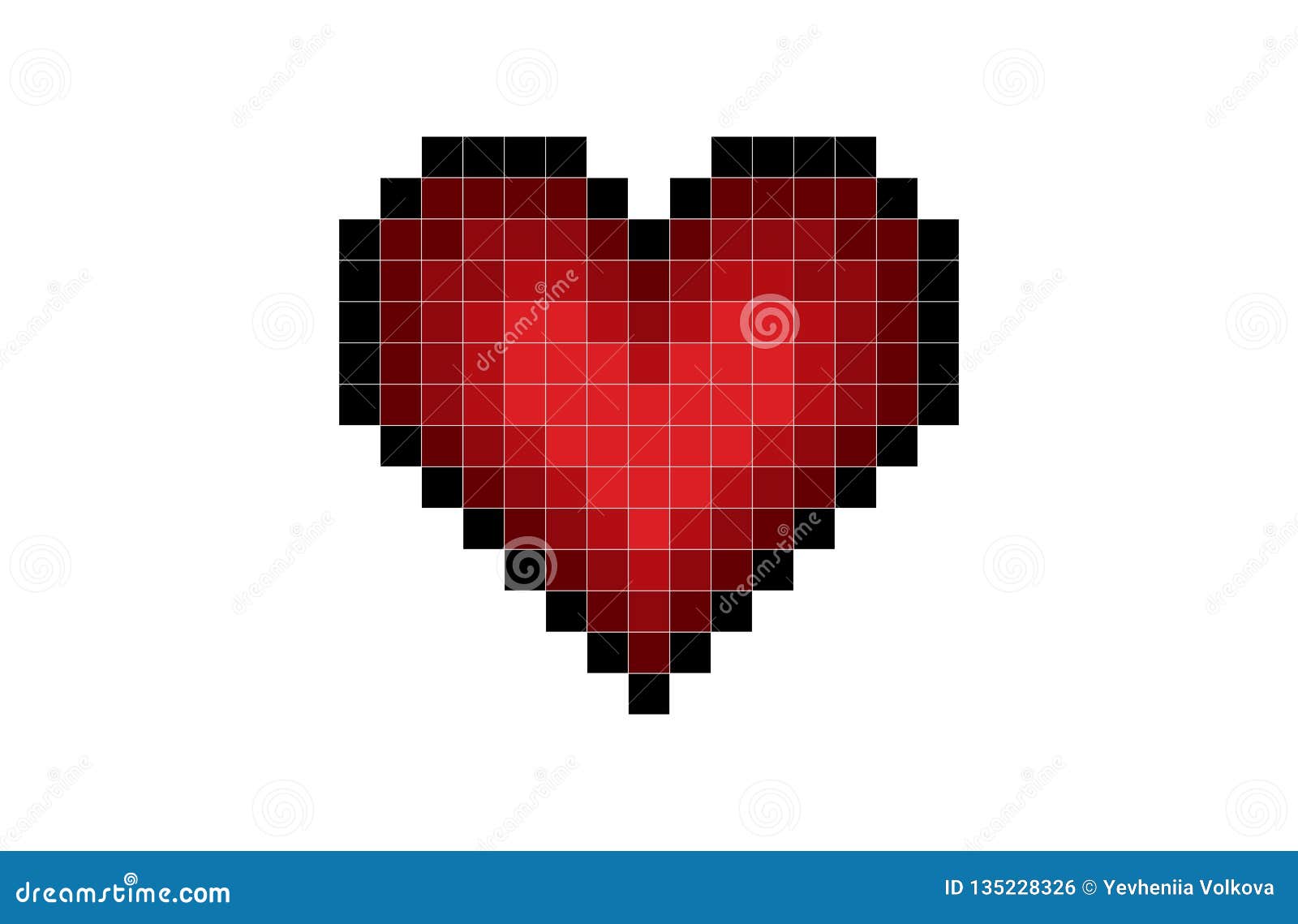 Vermelho Do Coração Do Pixel Ilustração do Vetor - Ilustração de ...