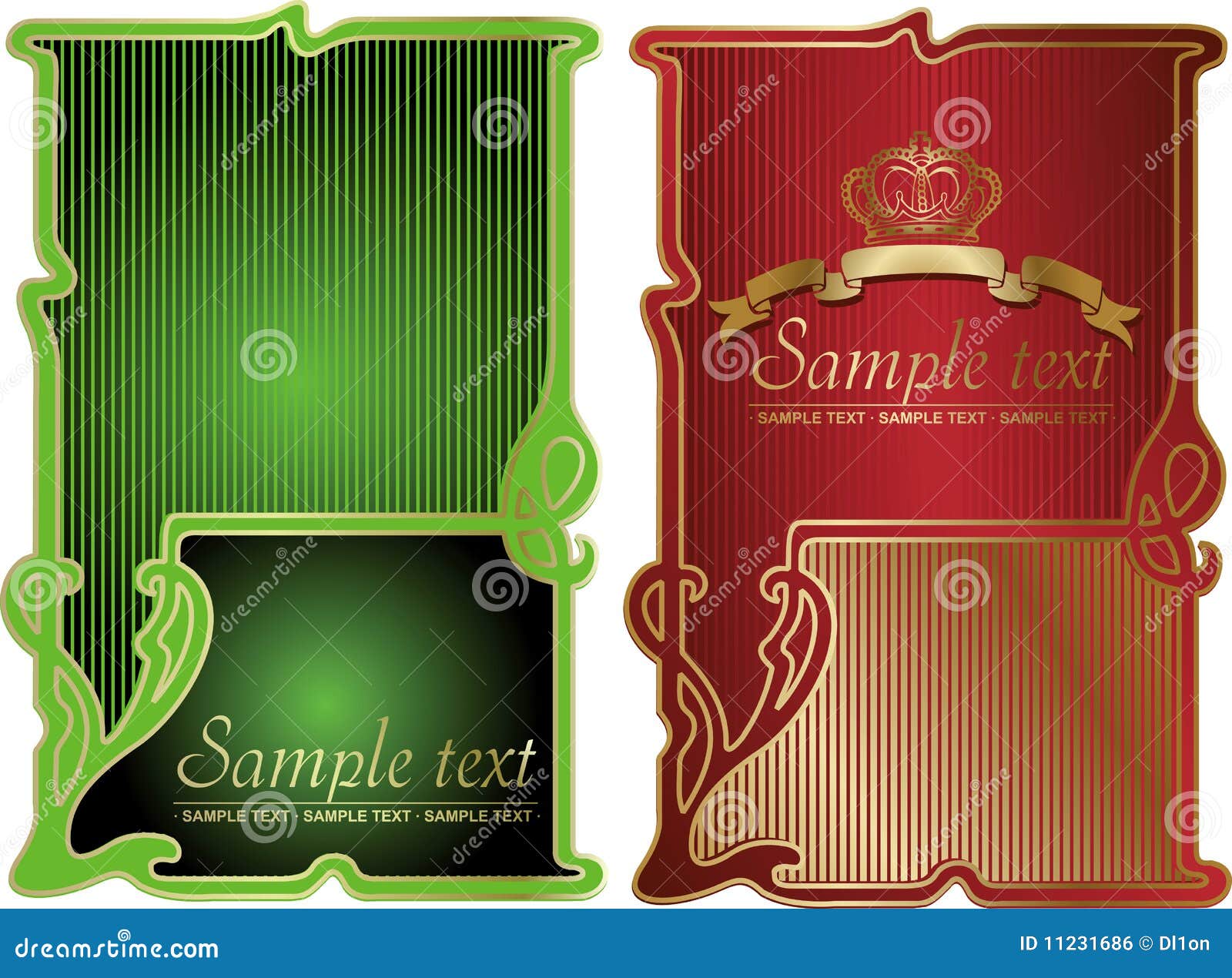 Vermelho E Bandeira Ornamentado Do Ouro. Ilustração do Vetor ...