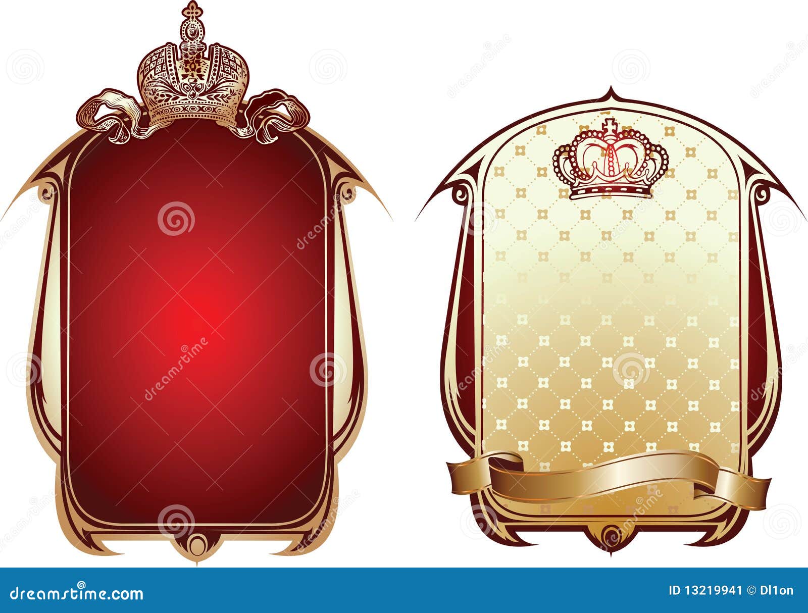 Vermelho E Bandeira Ornamentado Real Do Ouro. Ilustração do Vetor ...