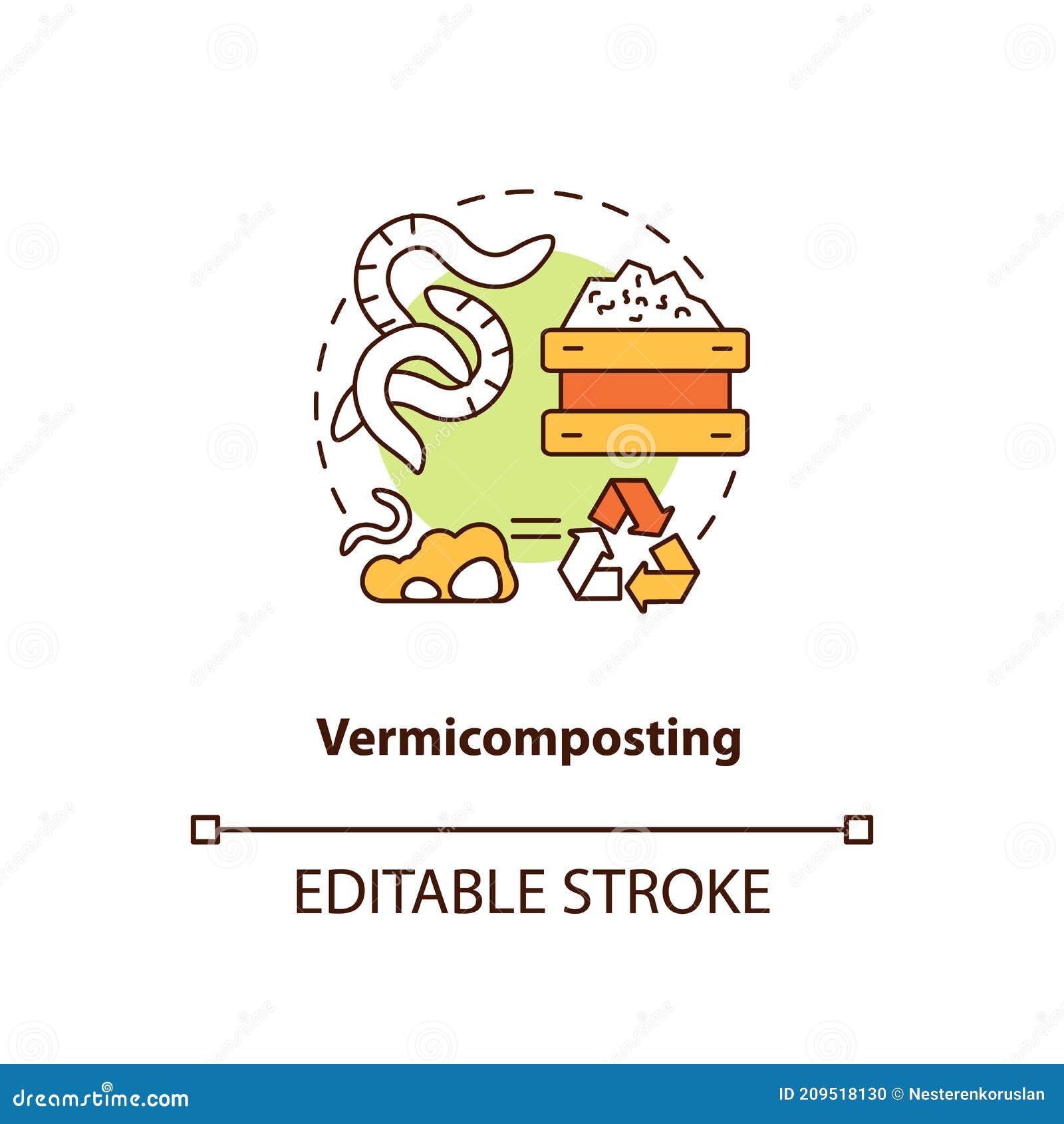 Vermicomposting Concept Icon Stock Vector - Illustration of ...