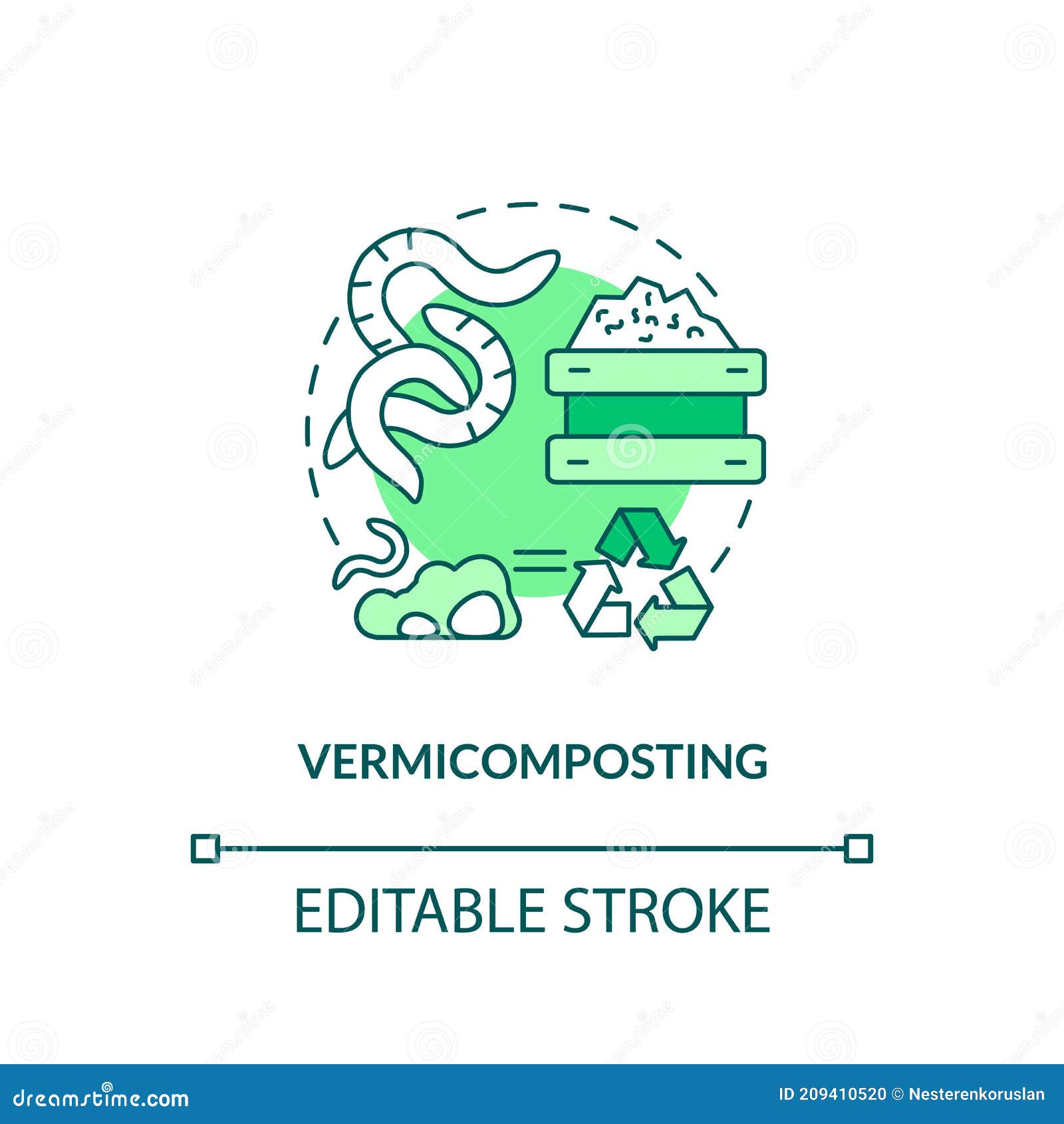 Vermicomposting Concept Icon Stock Vector - Illustration of garbage ...