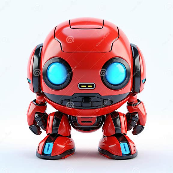 Vermillion Grid Bot: Cinematic Composition in Isolated White Background ... Vermillion Grid Bot: Cinematic Composition in Isolated White Background ...