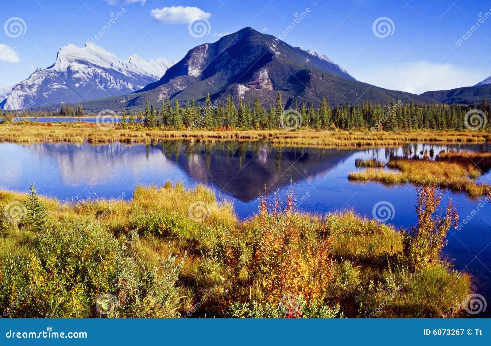 Vermillion Lakes stock image. Image of breathtaking, cliff - 6073267